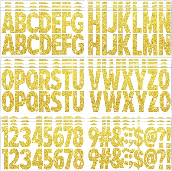 Amazon.com: 376 Pcs 24 Sheets Large Letter Stickers Glitter Big Font ...
