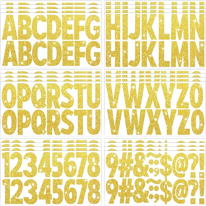 Amazon.com: 376 Pcs 24 Sheets Large Letter Stickers Glitter Big Font ...