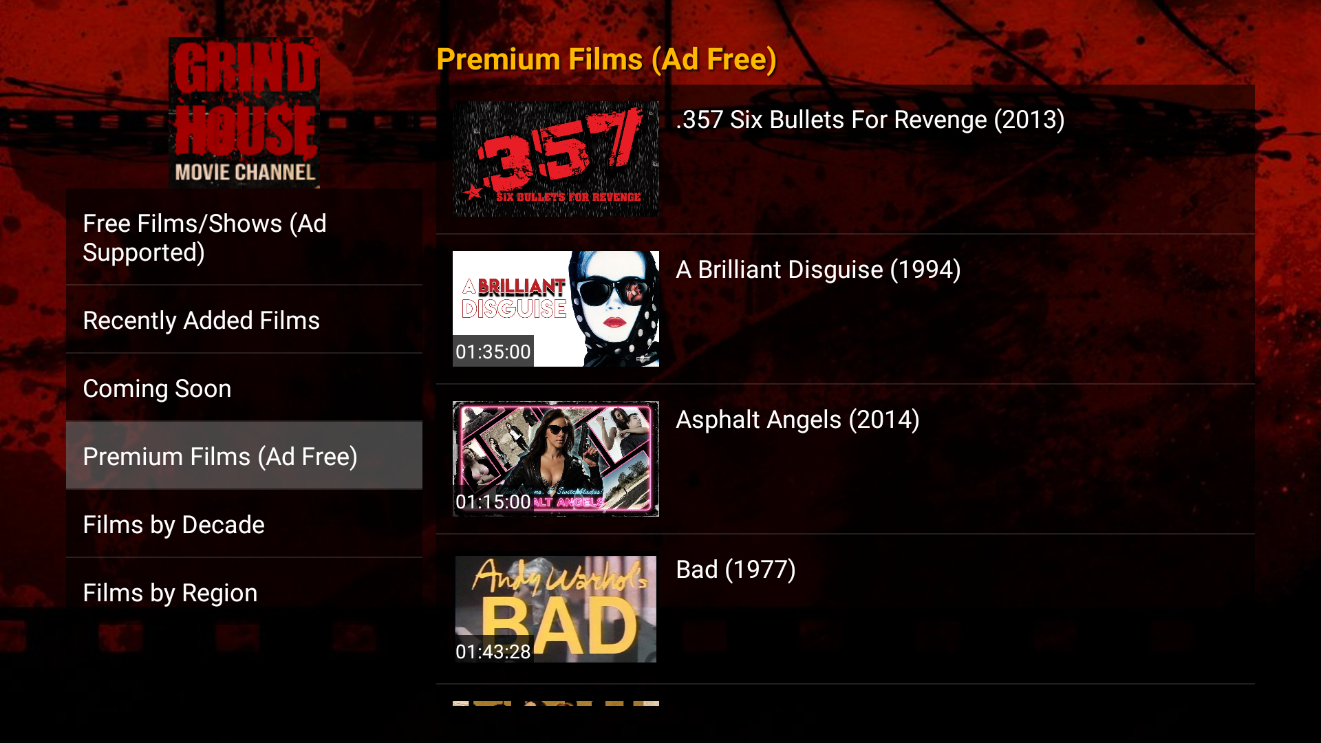 Grindhouse Movie Channel - App on the Amazon Appstore