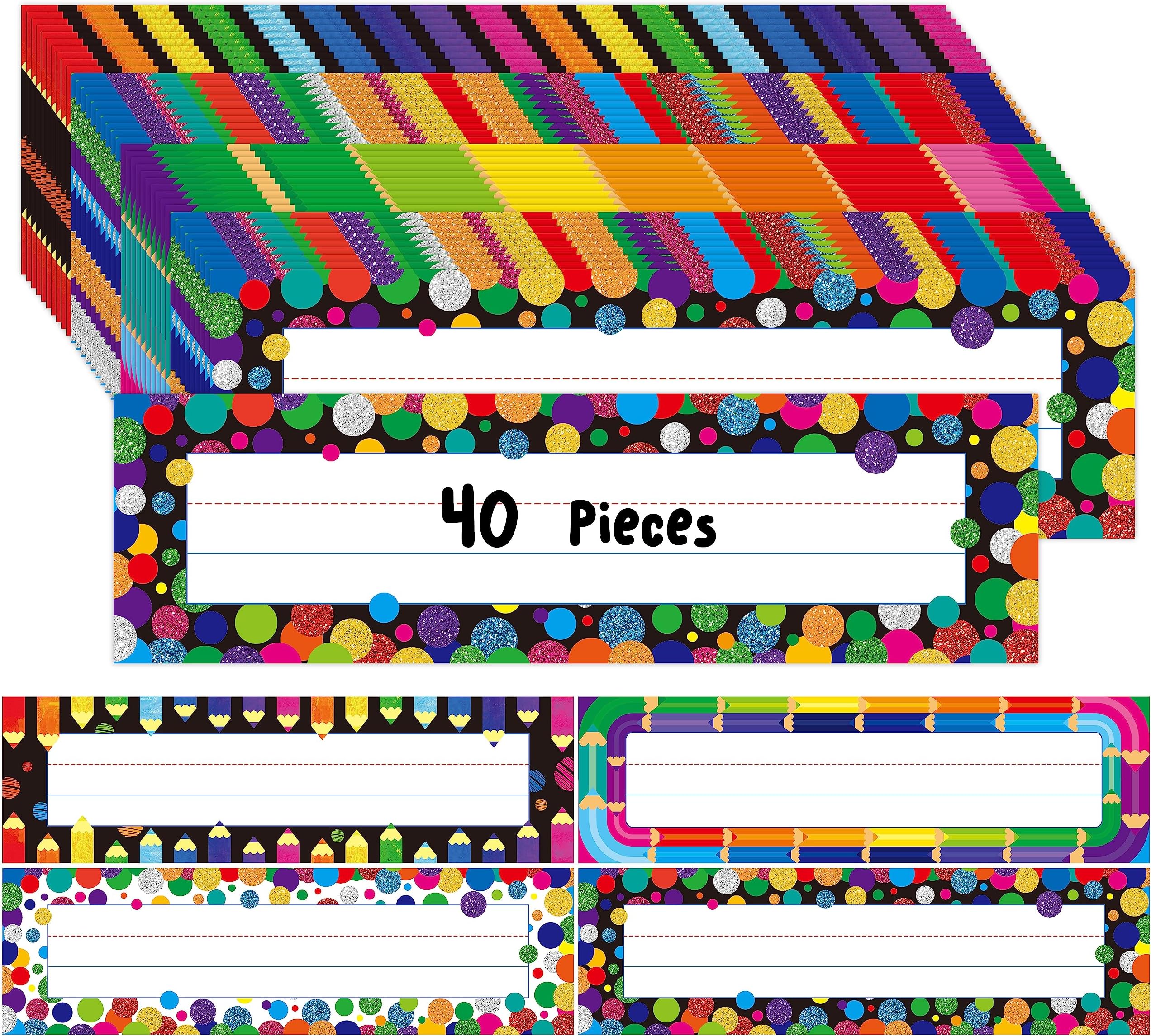 Amazon.com: Juvale Classroom Desk Name Tags for Students, 6 Colorful ...