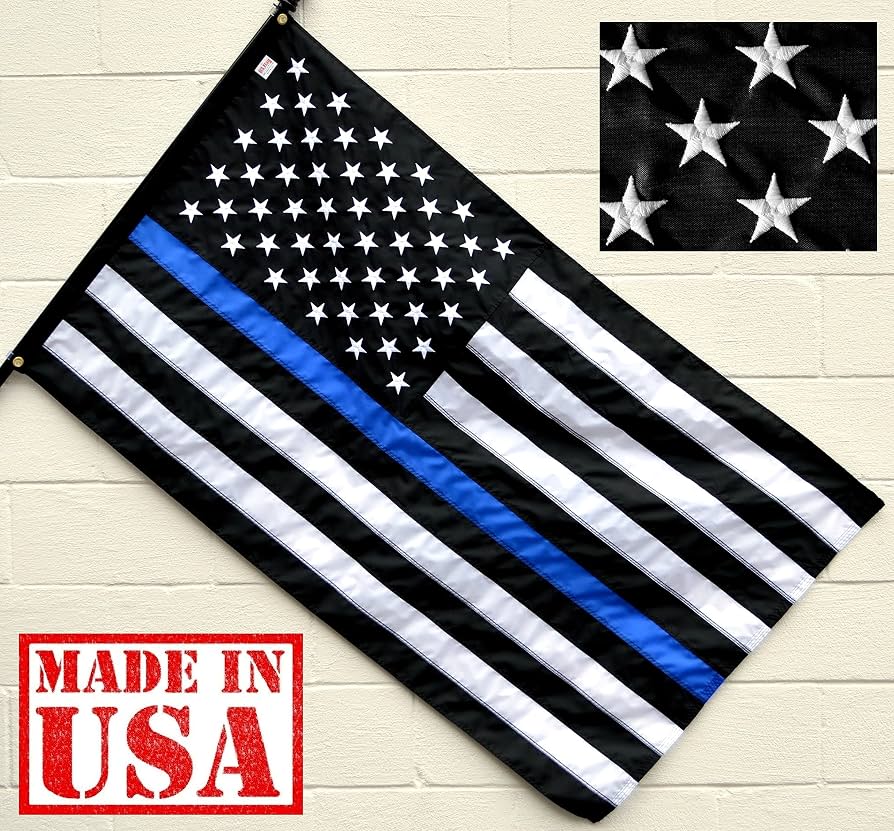 Prime Line Products Flag Flag Poles 3x5 Foot Thin Blue Line American ...