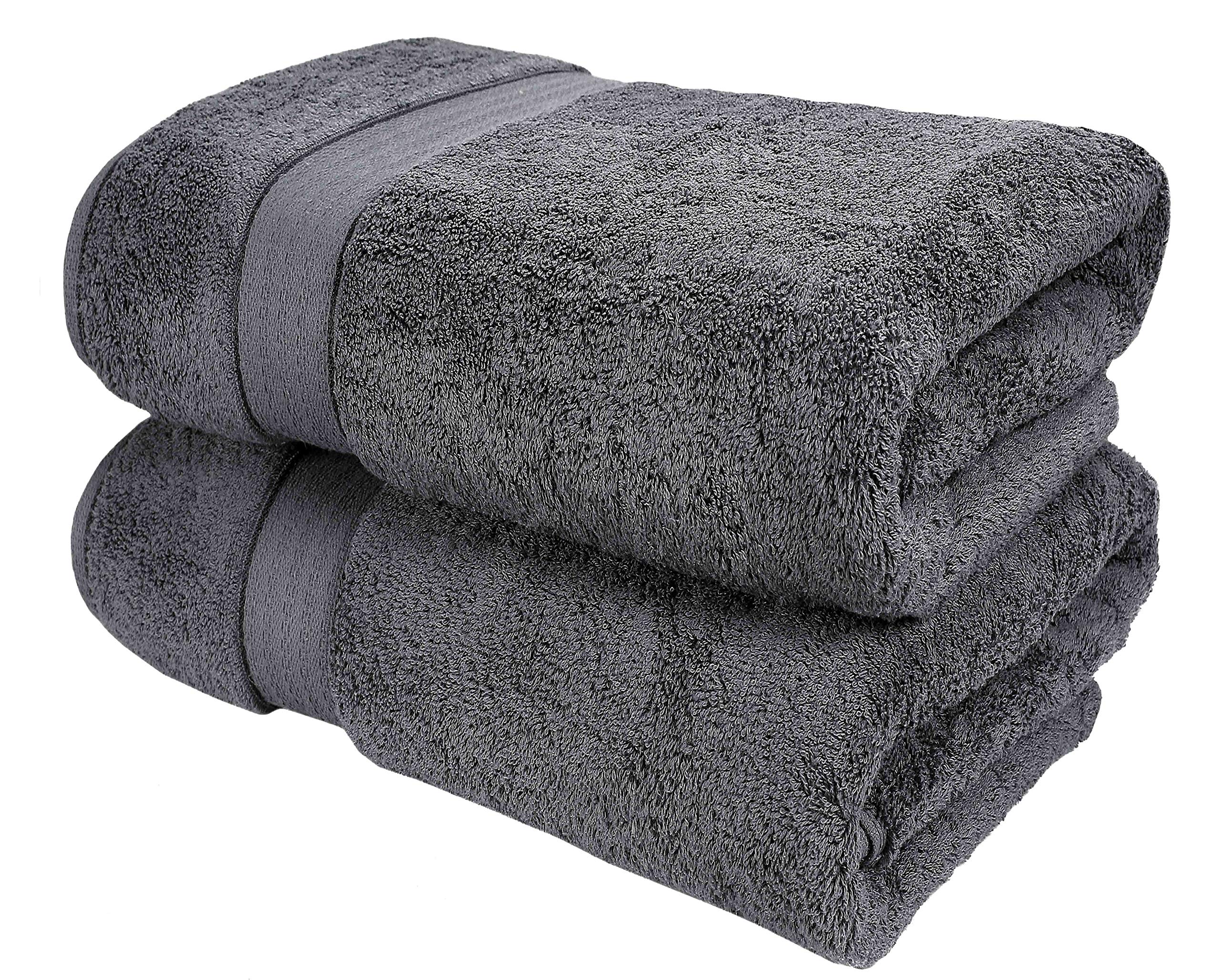 GLAMBURG 700 GSM Premium Cotton 2-Pack Oversized Extra Large Bath Sheet ...