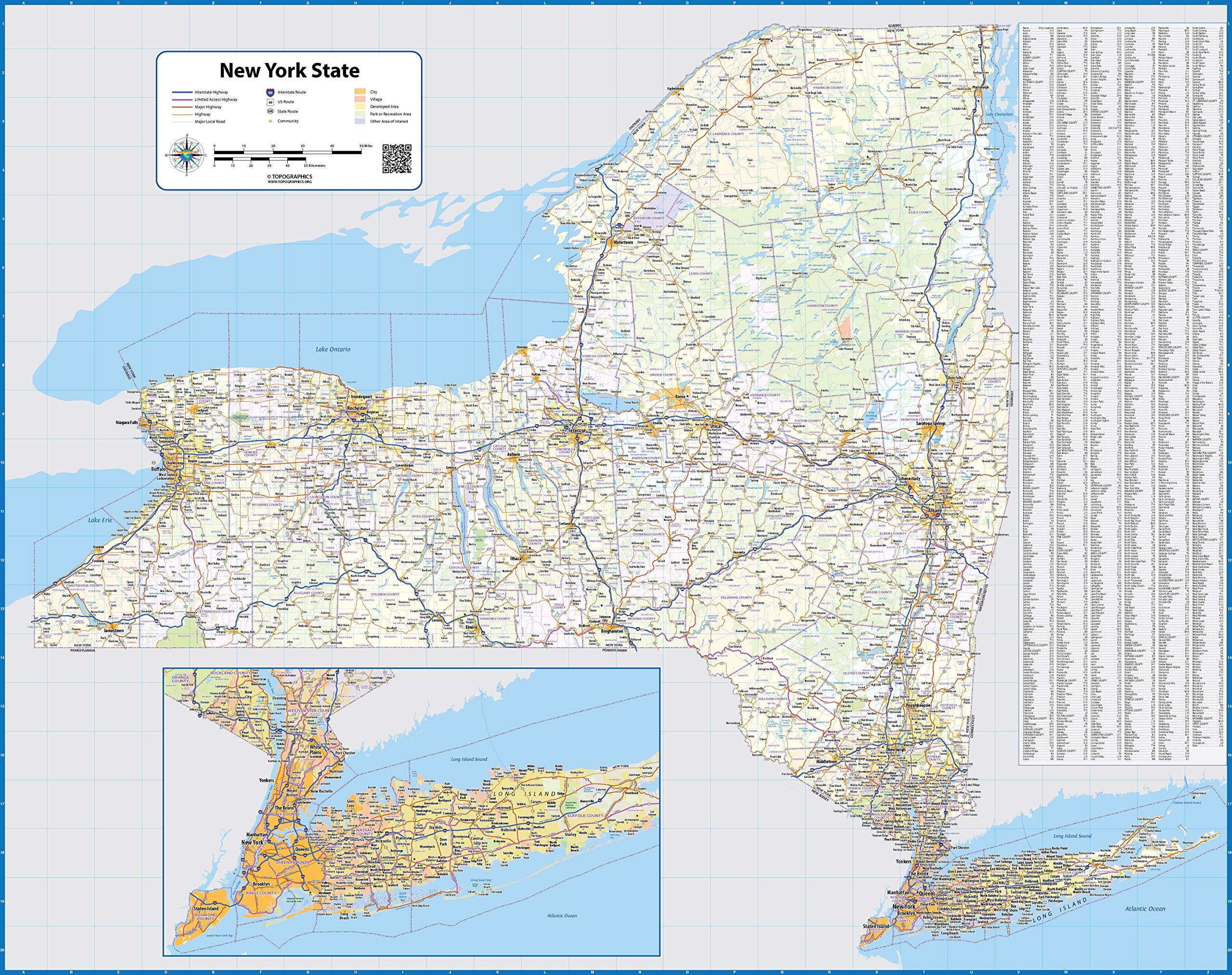 New York State Map Large