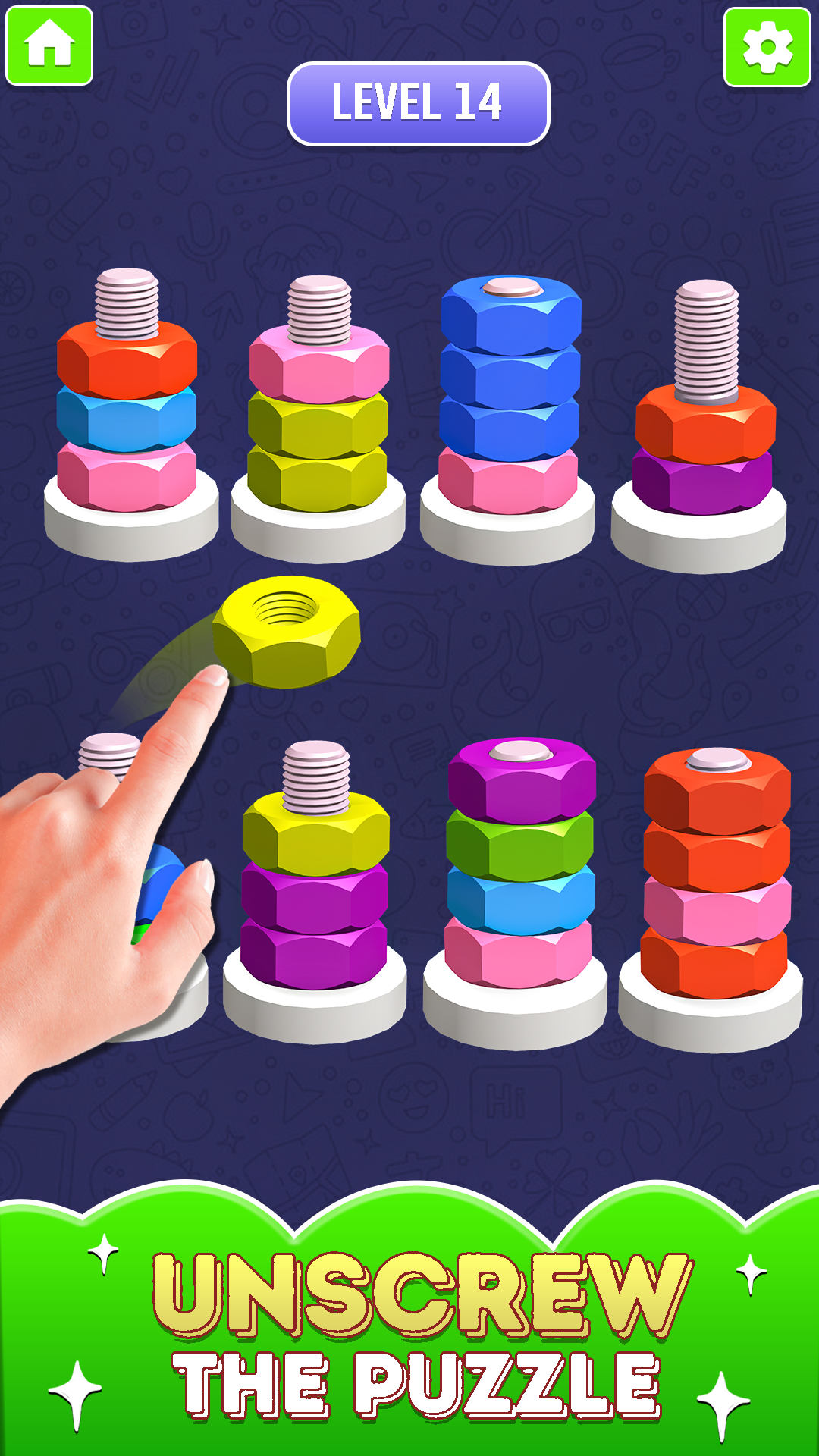 Nuts and Bolts Sort: Screw Sort Puzzle. Dive into Nut Sort 3D, the ...