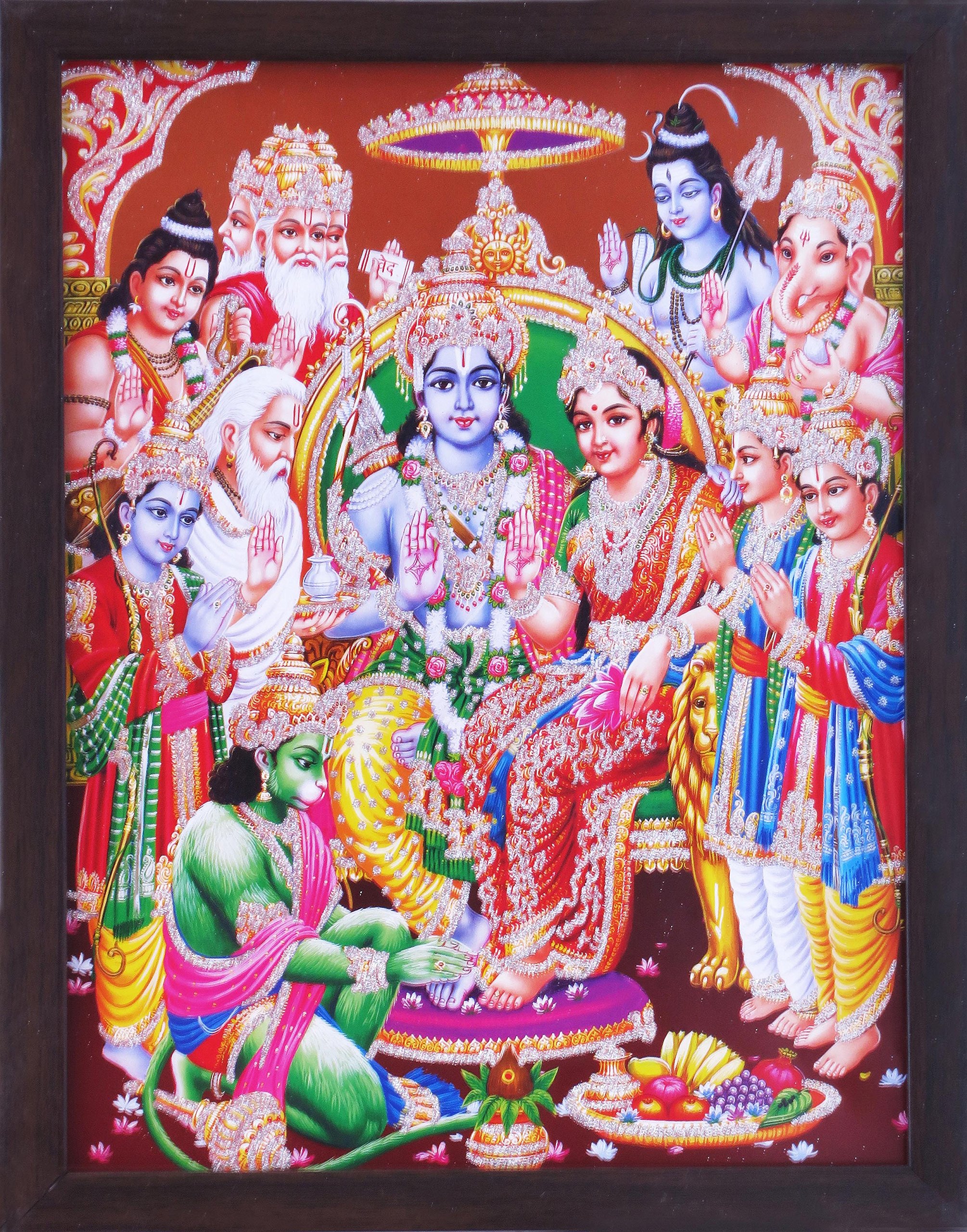 Hanuman Andbhagwan Sita Ram Sitting In Ram Darbar Other God ...