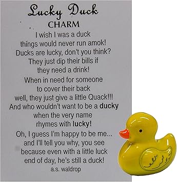 Amazon.com: Ganz Lucky Little Duck Pocket Charm with Story Card, Yellow ...