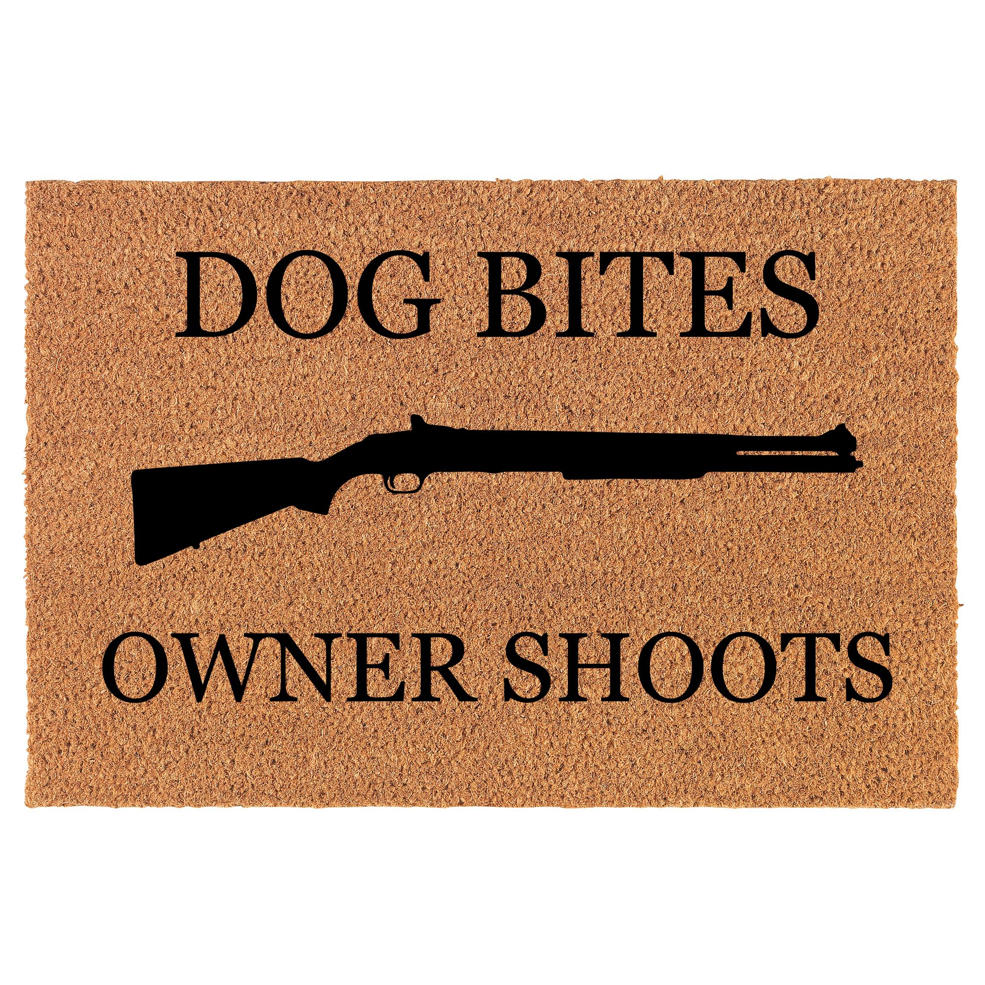 Amazon.com: Welcome Doormat Coco Coir Door Mat Gift Dog Bites Owner ...