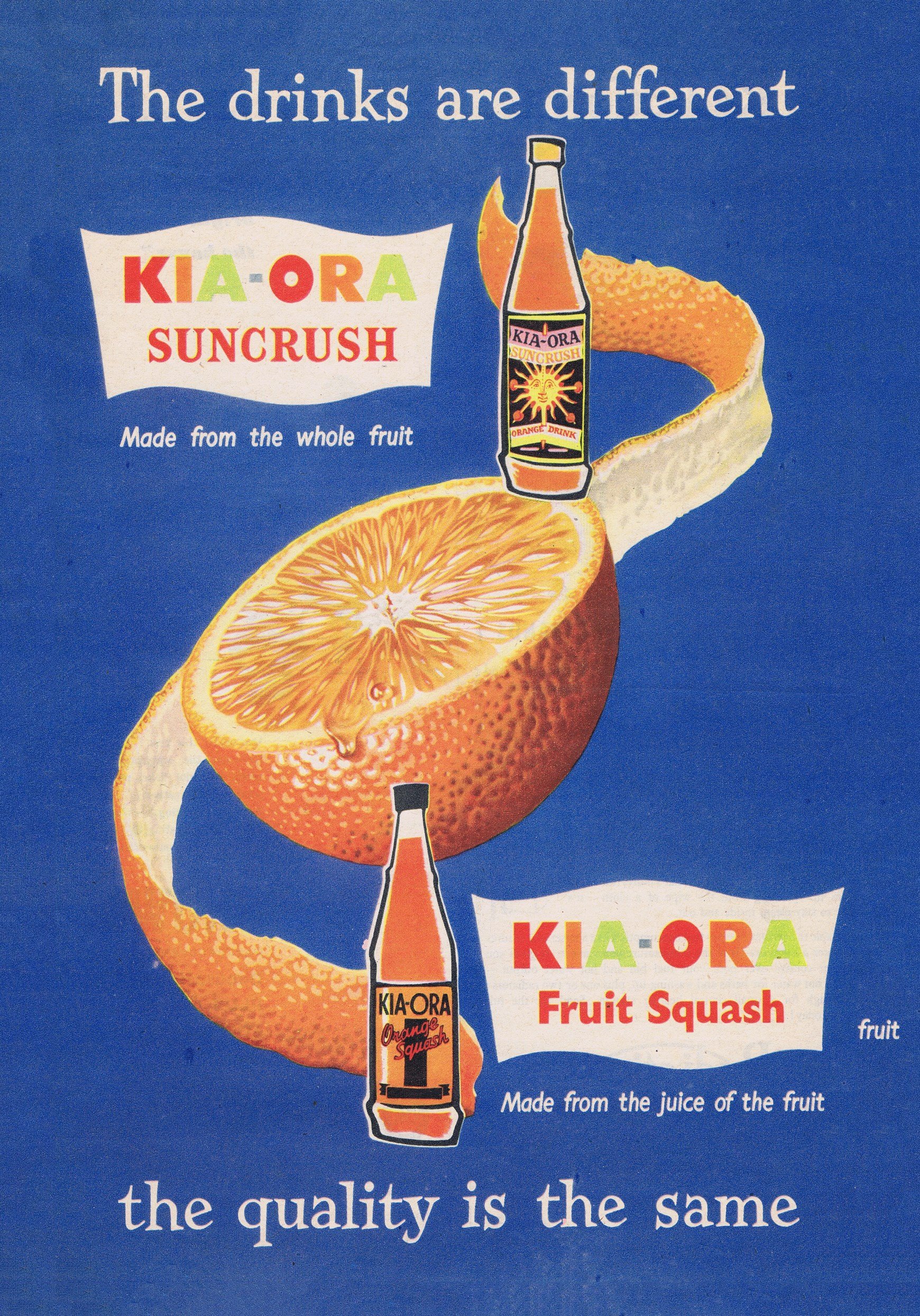 Kia Ora Orange Peel A3 Poster Suncrush Picture Vintage Squash ...