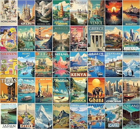 Amazon.com: 97 Decor Vintage Travel Decor For Home - 40 Pcs Vintage ...