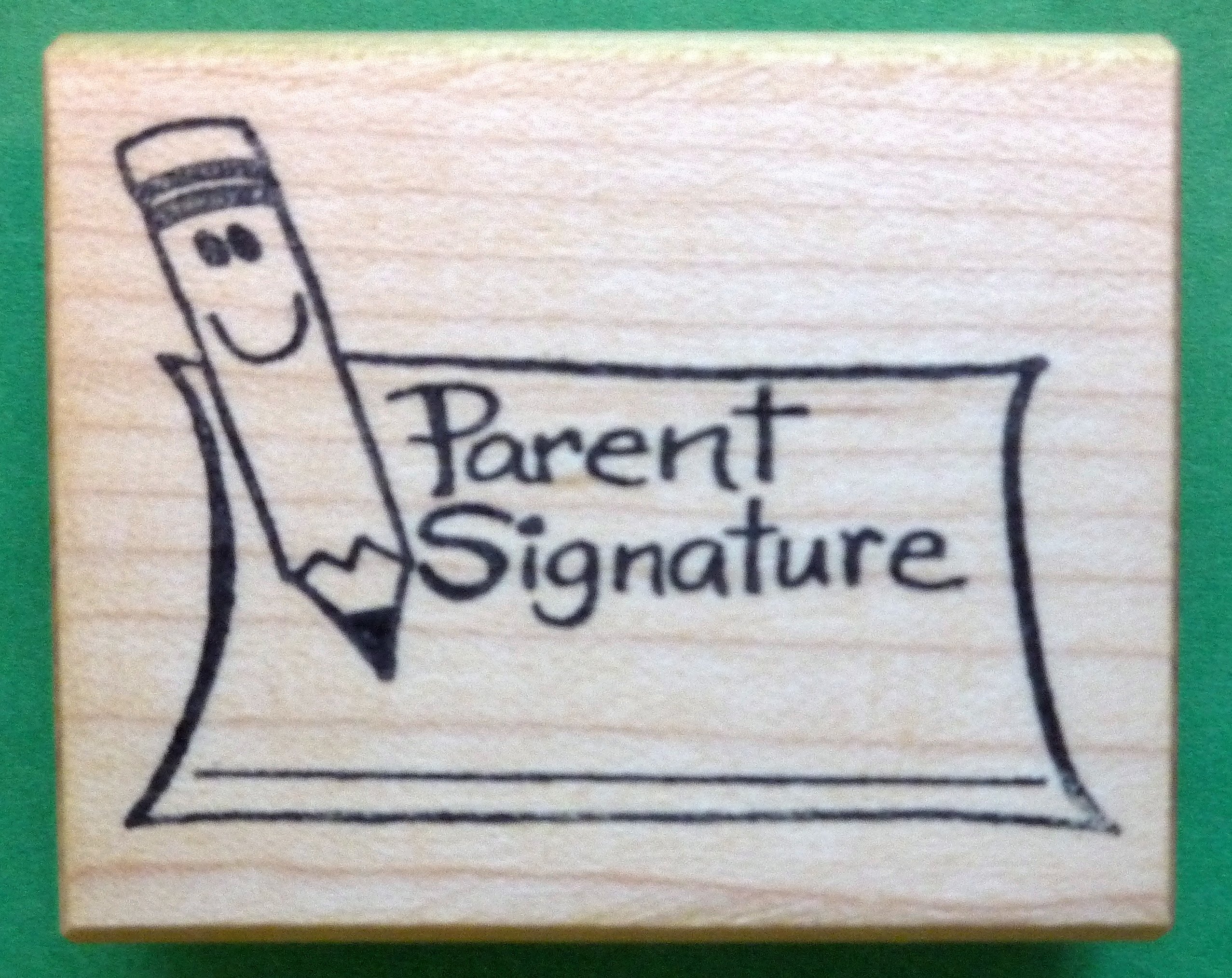 Amazon.com: Parent Signature/Pencil - Rubber Stamp for Teachers : Arts ...