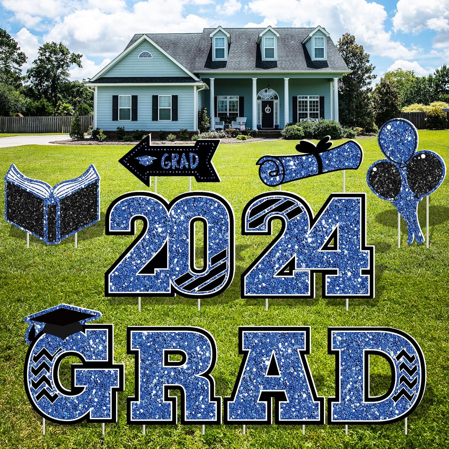 Amazon.com : 10 PCS 2024 Graduation Decorations, Large Congrats Grad ...