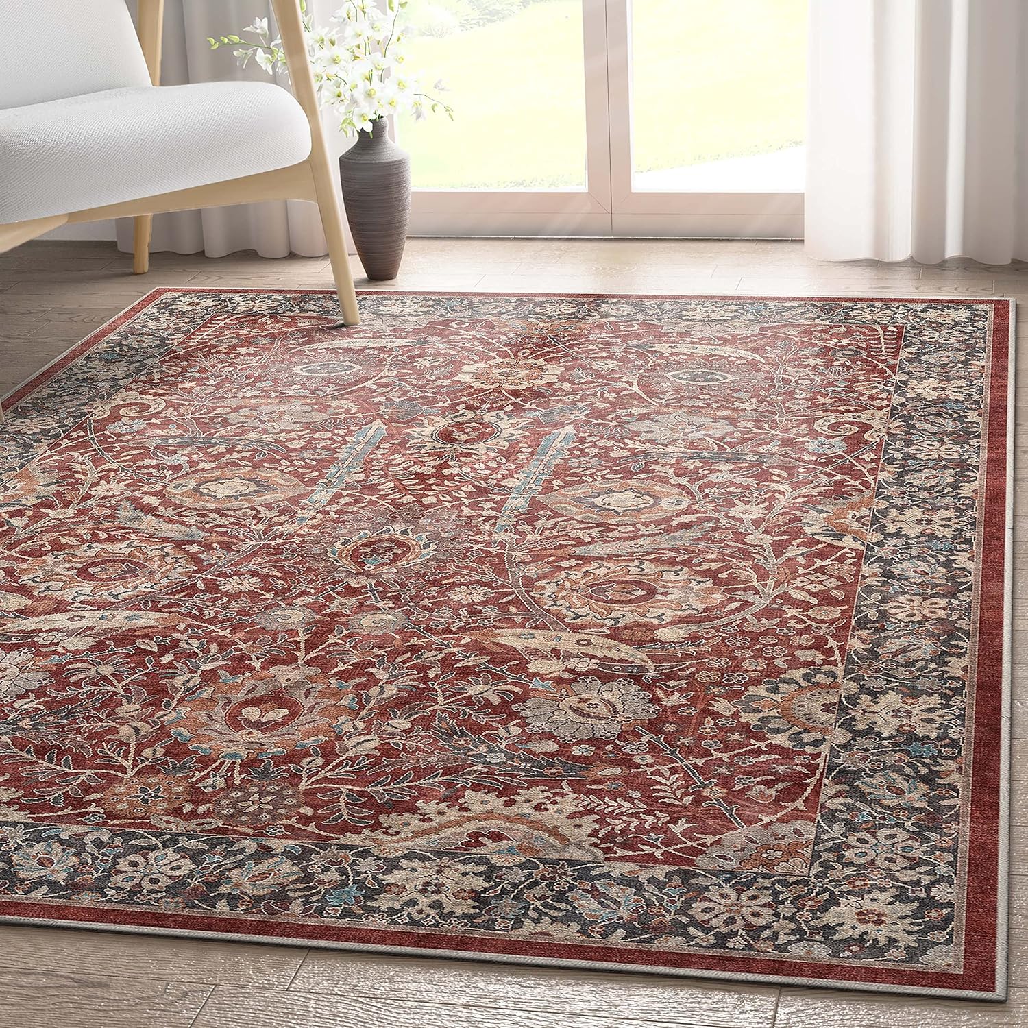 Amazon.com: Well Woven Asha Collection Elegant Red Oriental 5x7 Rug ...