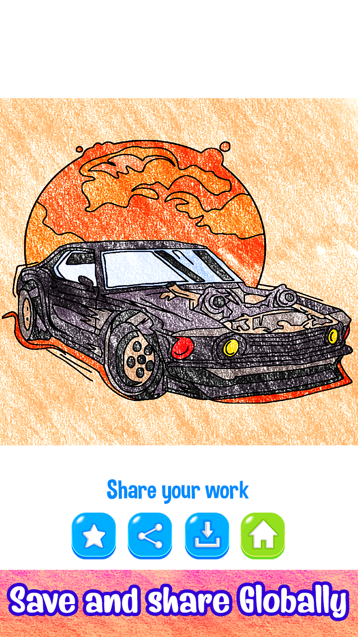 Super Cars Color by Number - Glitter, Crayon Pages Coloring Game - App ...
