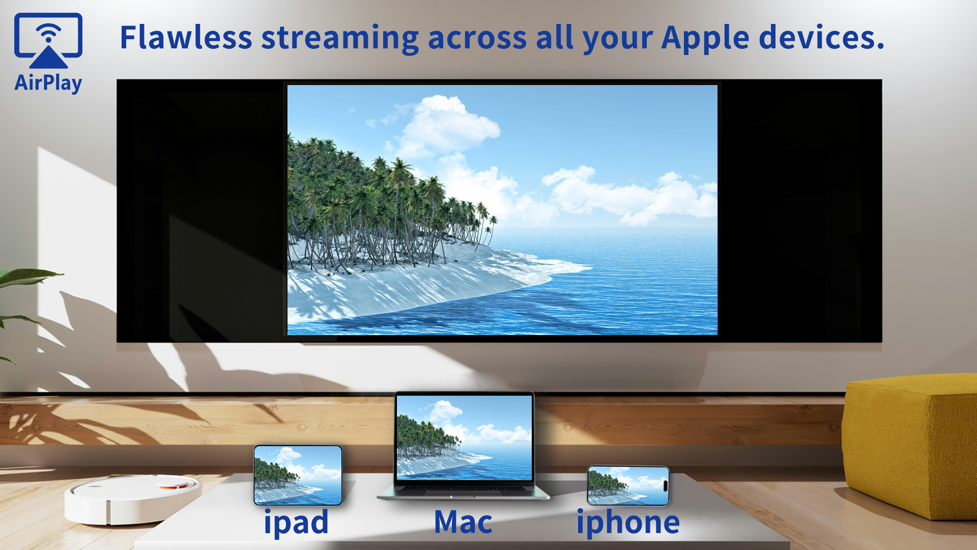 Screen Mirroring with AirPlay, Cast to TV, Display Share from iPhone iPad Mac iOS Fire, Web ...