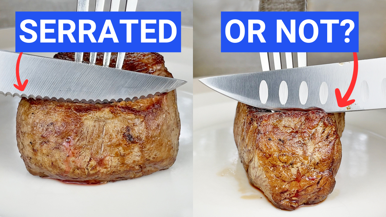 Watch Serrated vs. Non-Serrated Steak Knives ﹙Head-to-Head Test﹚ on ...