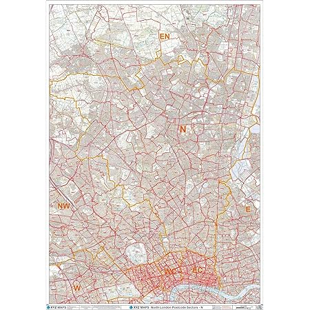 Northampton - NN - Postcode Wall Map - Paper : Amazon.co.uk: Stationery & Office Supplies