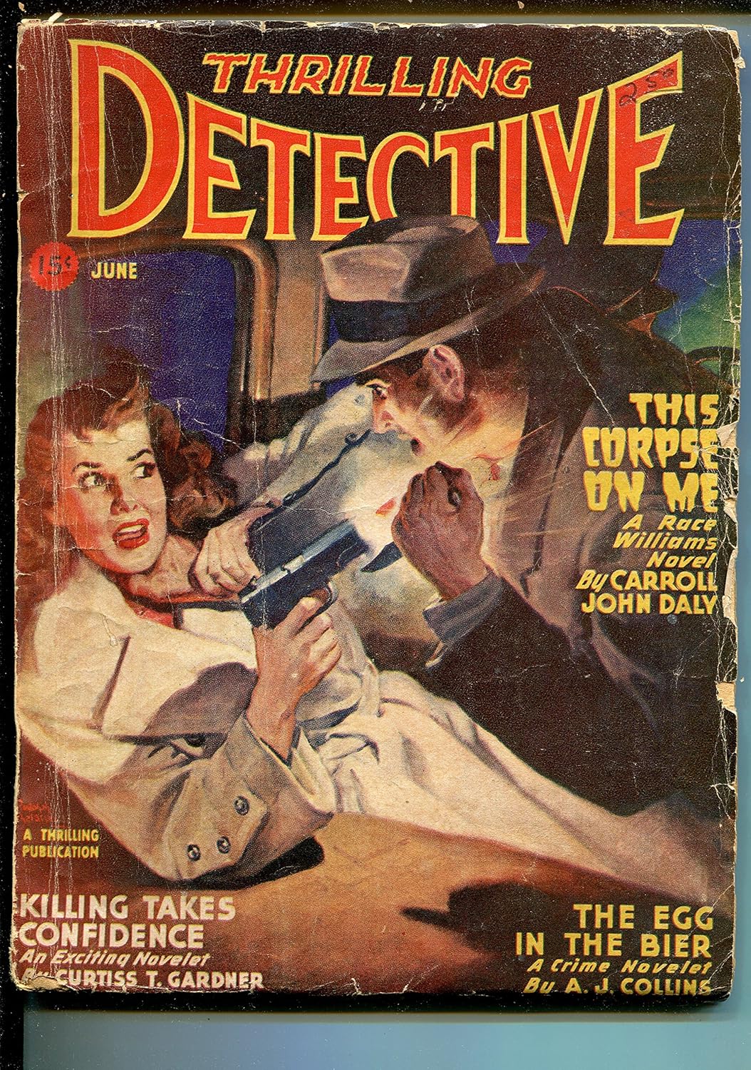 THRILLING DETECTIVE 06/1947-HARD BOILED-PULP-GUN MOLL COVER-RACE ...