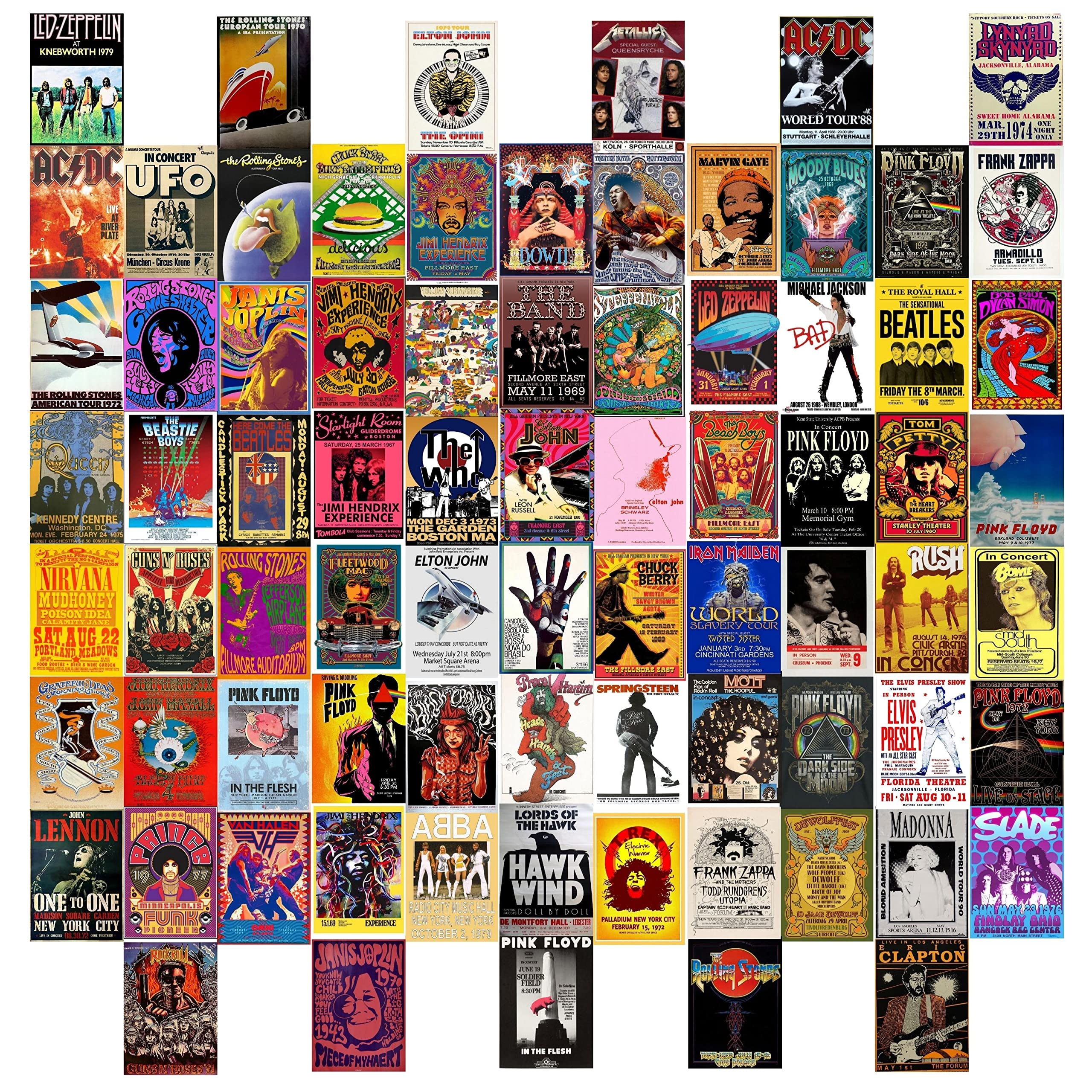 Buy 80 Pcs Music Poster | Vintage Rock Posters | Rock Band Posters ...