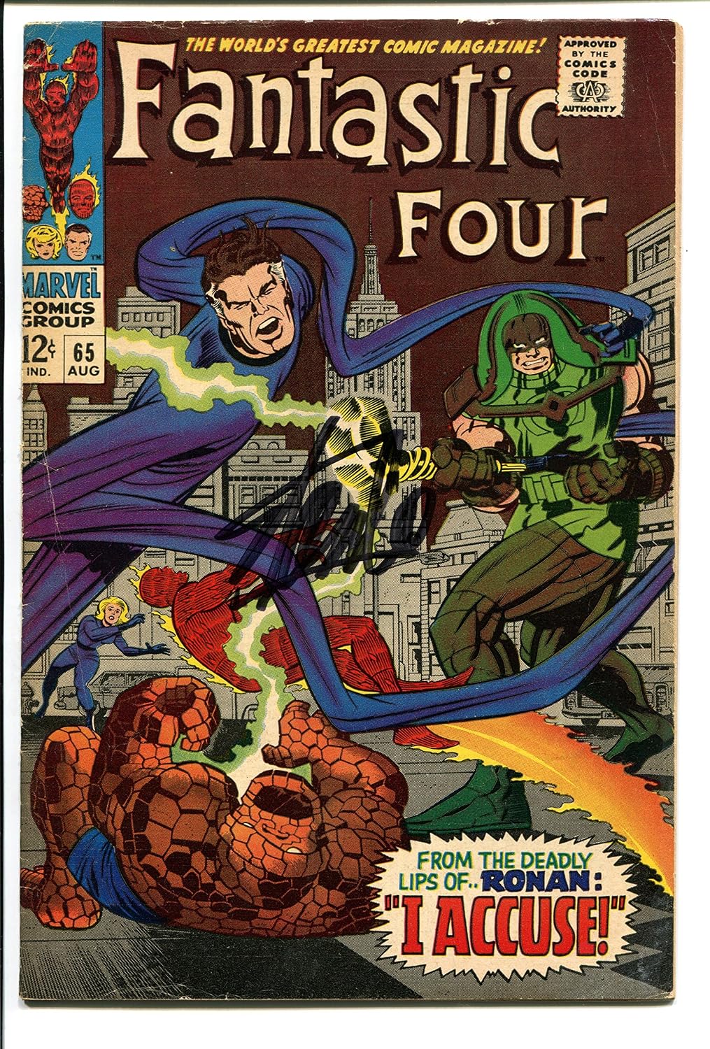 Stan Lee Fantastic 4 #65 1967 Signed / Autographed Original Comic First ...