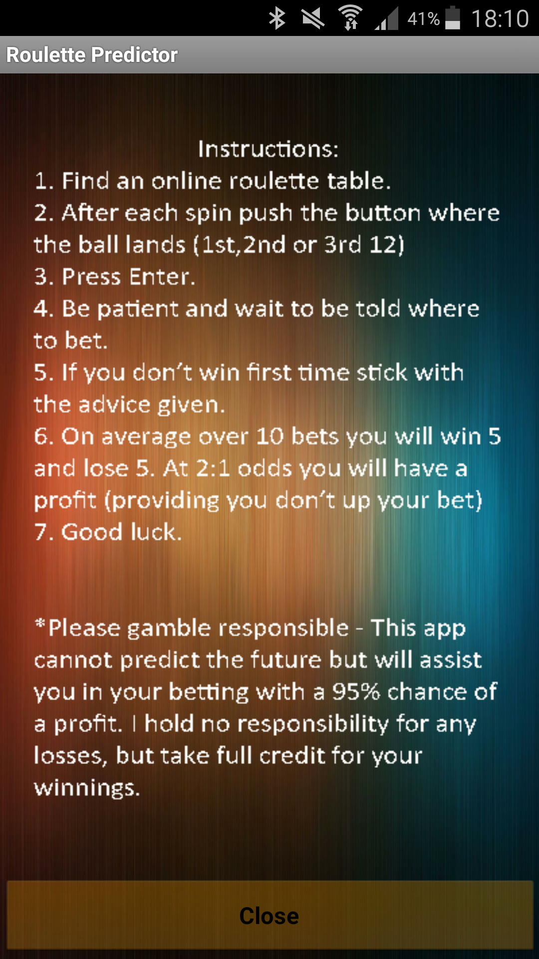 Roulette Cash Predictor (New Formula) - App on Amazon Appstore