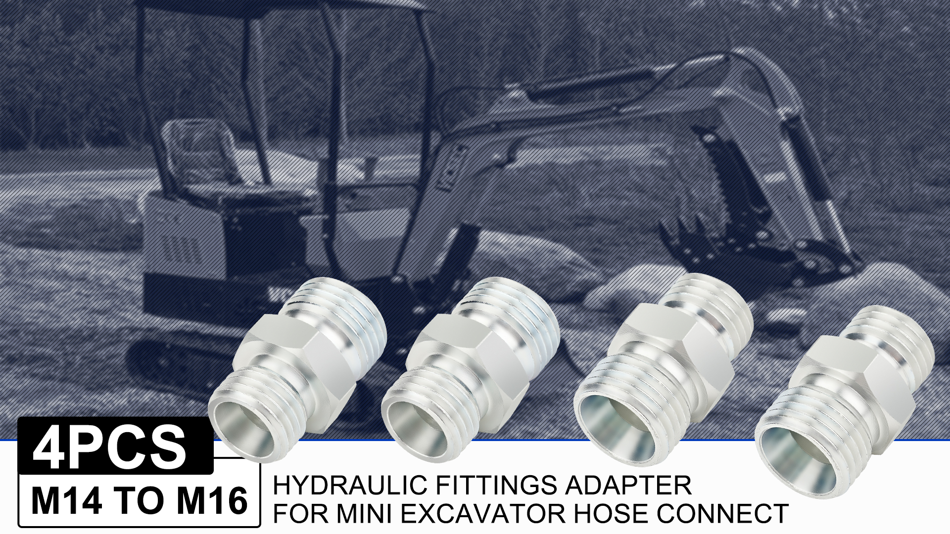 Hydraulic Fittings M14 Ciuouient M16-M14 Hydraulic Attachment Quick ...