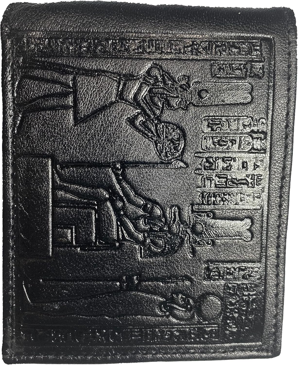 Amazon.com: Ancient Egyptian Leather Black Wallet for Men | Extra ...