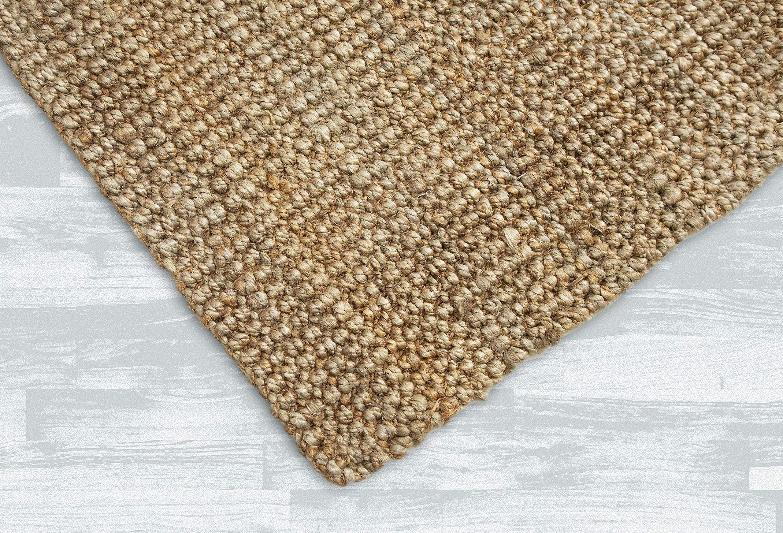 Irongate Classic Jute Solid Handwoven Reversible Ribbed Jute Area Rug ...
