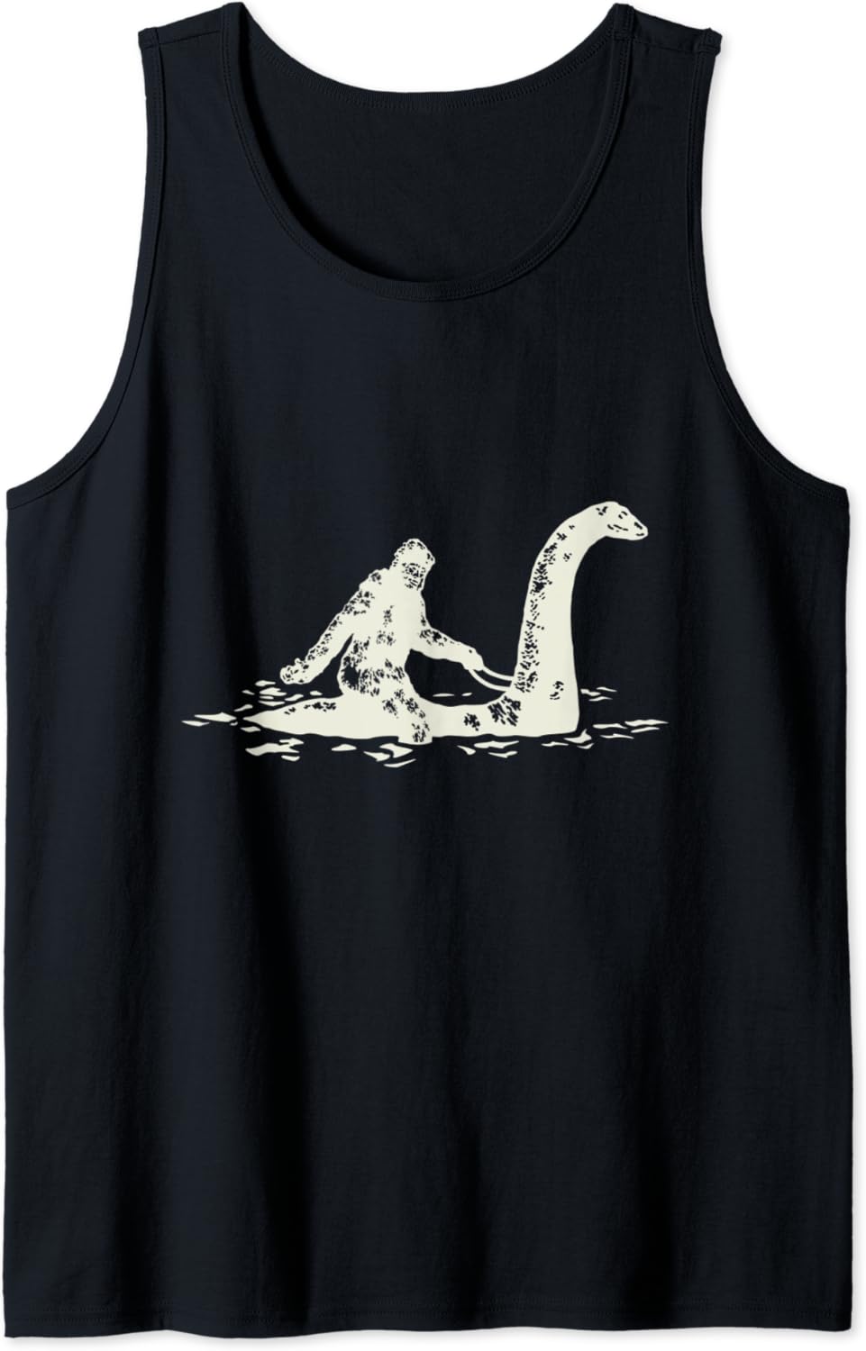 Amazon.com: Bigfoot Sasquatch Riding The Loch Ness Monster Funny Tank Top : Clothing, Shoes ...