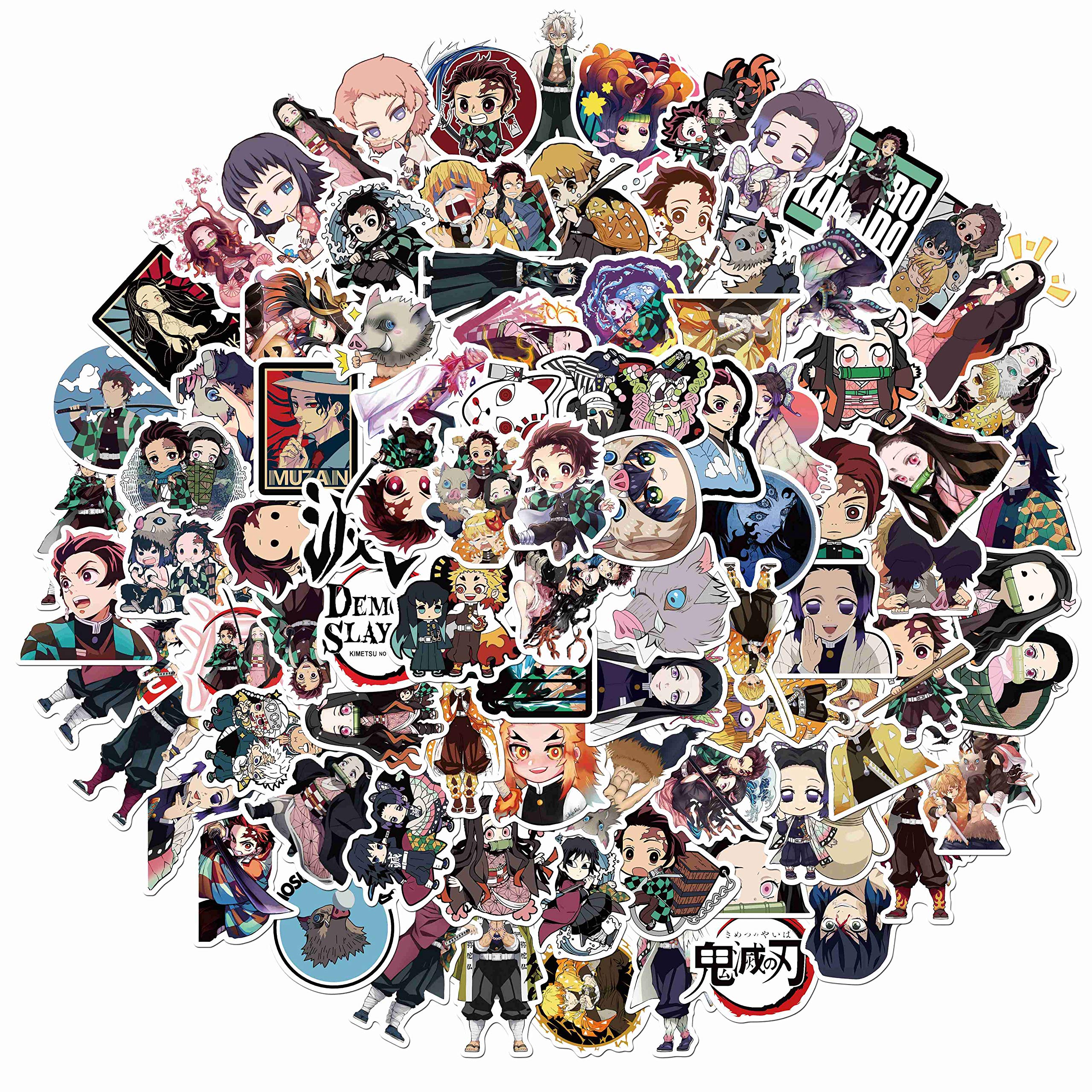 Buy 100pcs Demon Slayer Stickers Manga Stickers Cute Water Bottle ...