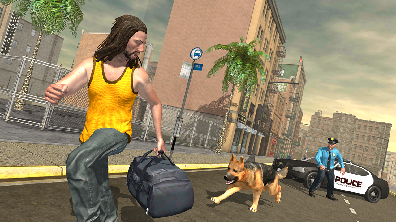 Crime City Police Dog Chase Game 3D : DownTown Criminal Escape Mission ...