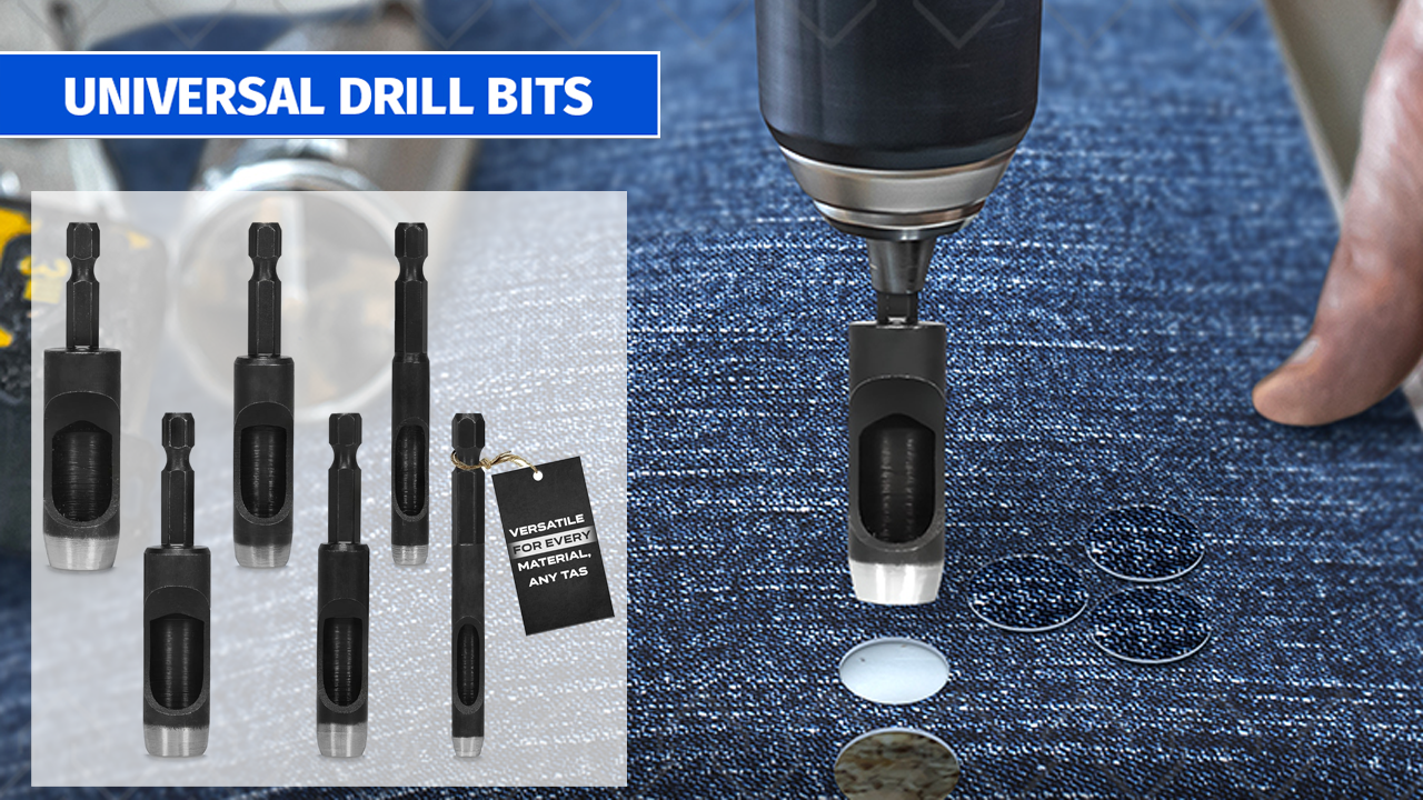 Watch 6Pcs Hollow Punch Set Hex Shank Drill Bits on Amazon Live