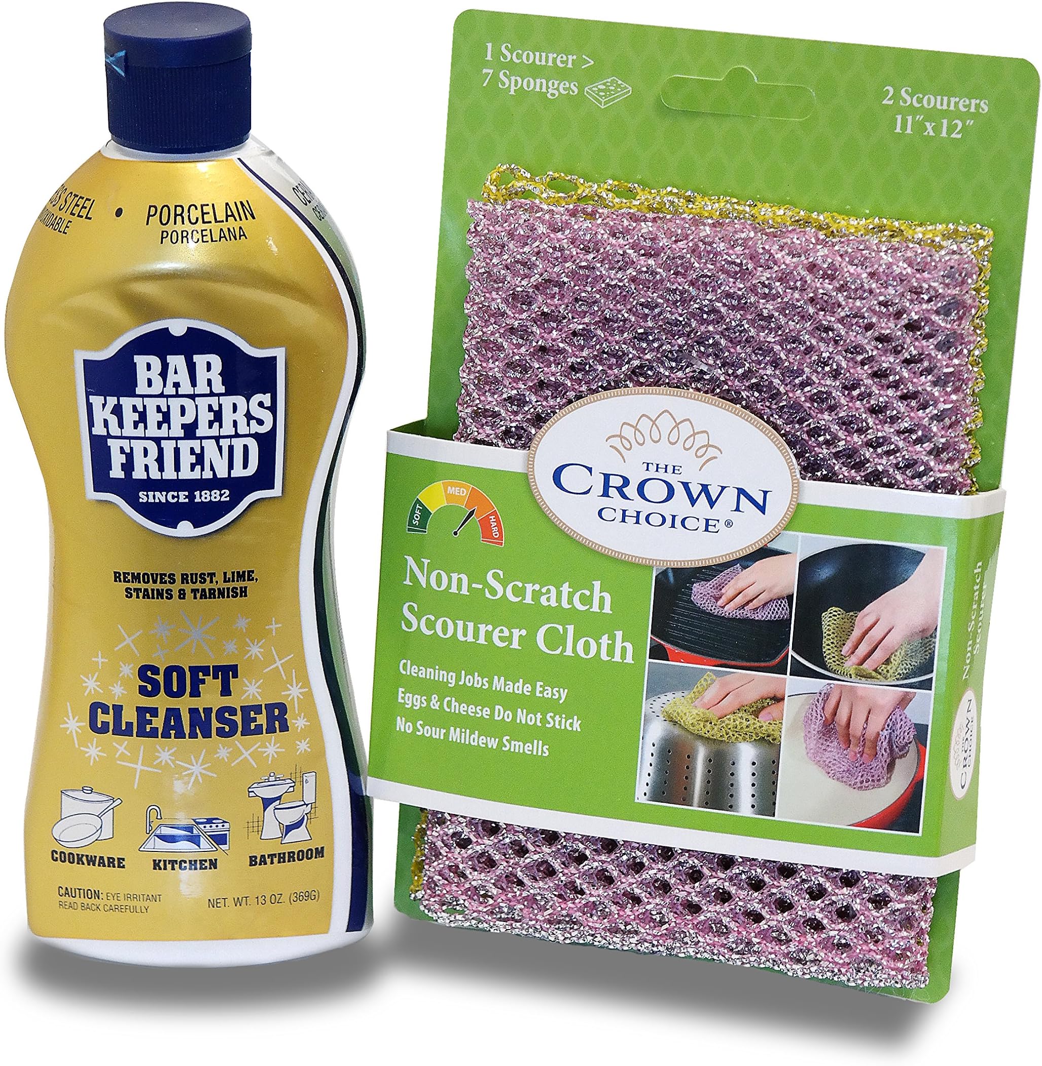 Amazon.com: BAR KEEPERS FRIEND Soft Cleanser Liquid (13 OZ) and Non ...