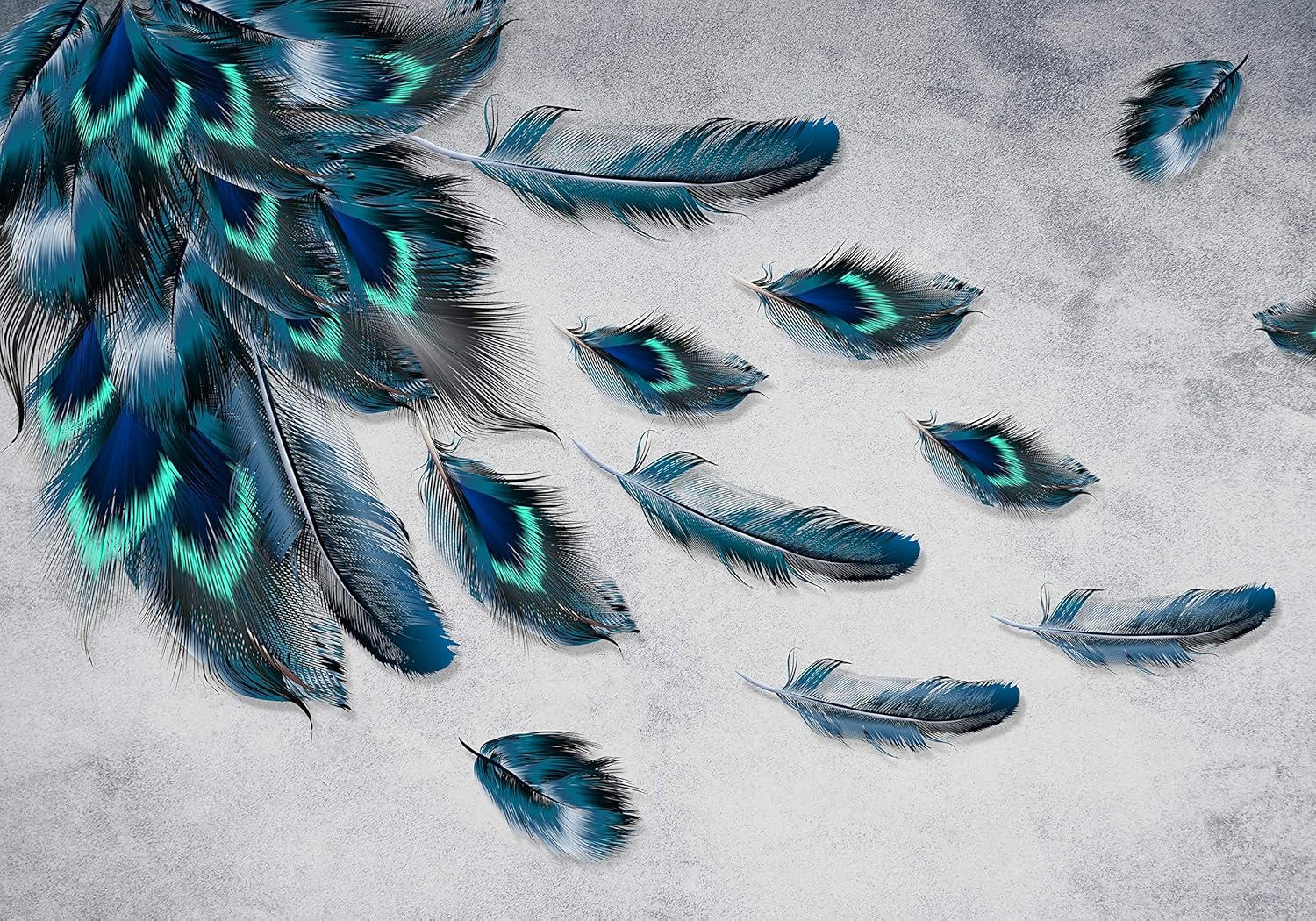 wandmotiv24 Fototapete Pfau Feder Muster, S 200 x 140cm - 4 Teile ...