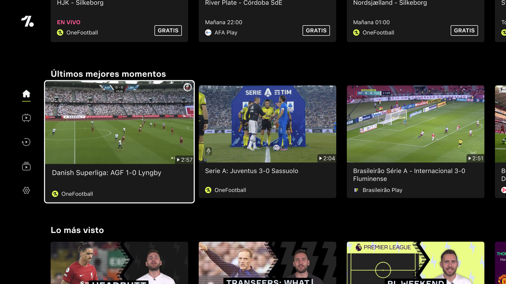 Aplicación OneFootball TV en Amazon Appstore