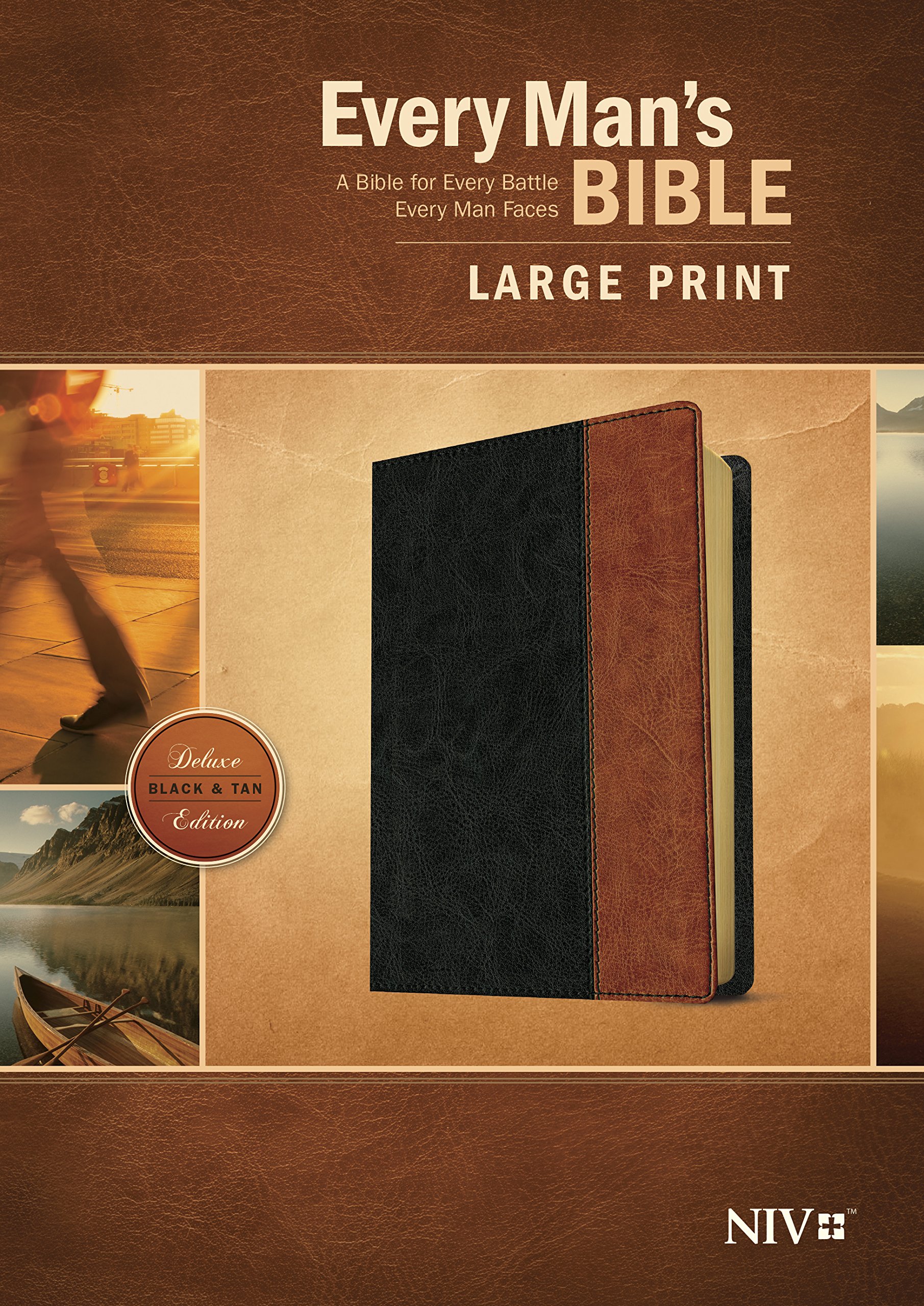 Every Man's Bible NIV, Large Print, TuTone (LeatherLike, Black/Tan ...