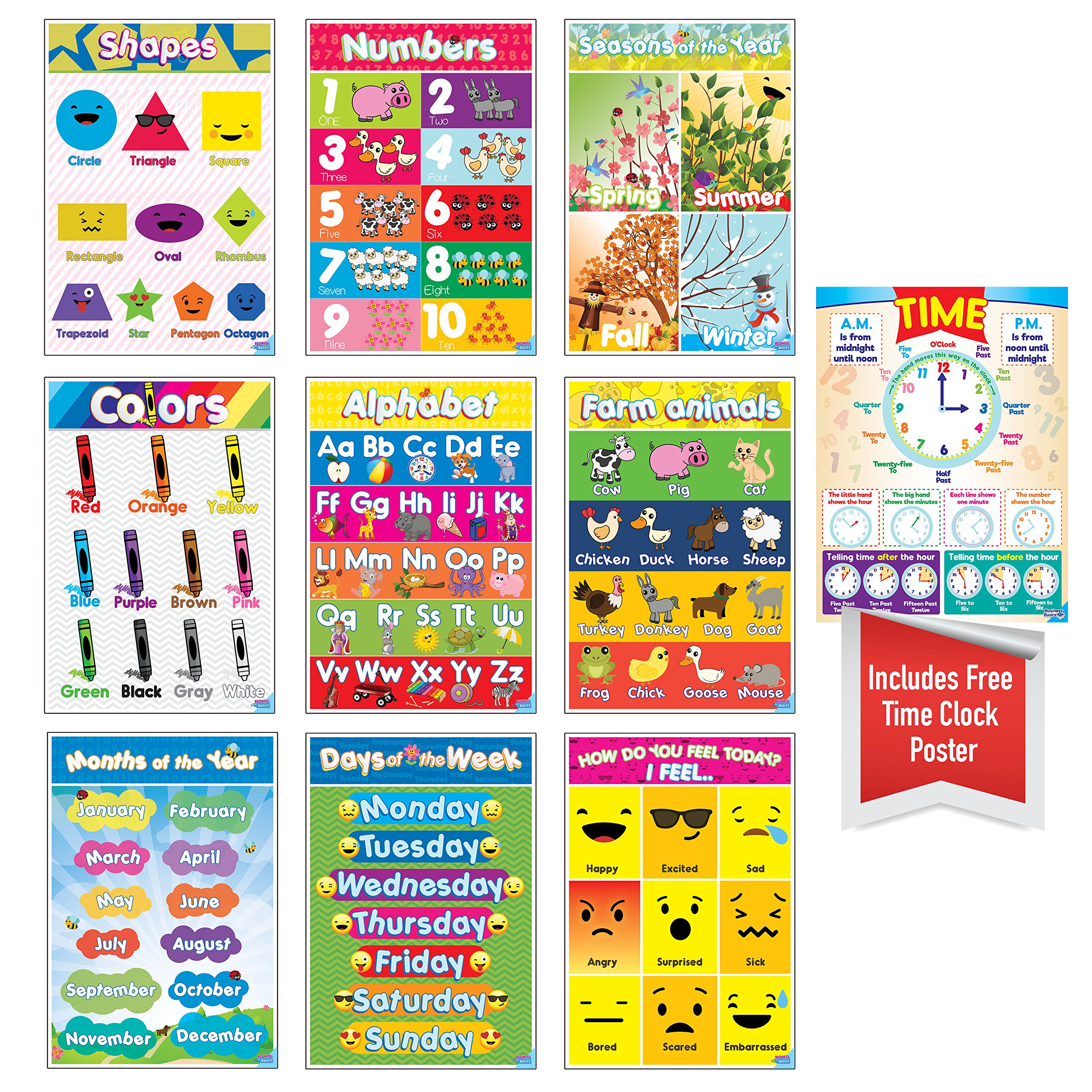 Educational Preschool Posters For Toddlers And Kids Perfect For ...