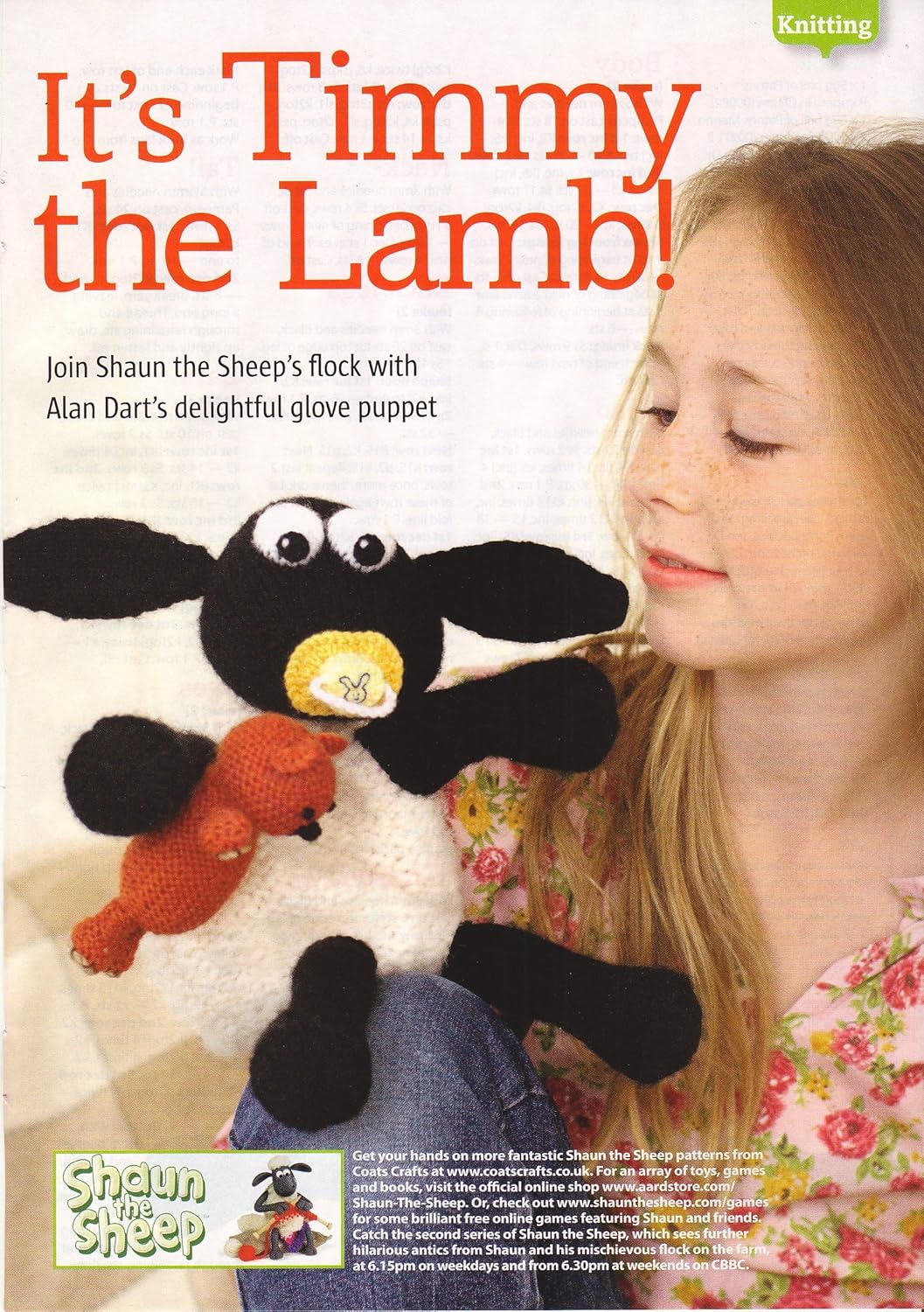 Timmy the Lamb Glove Puppet Toy Knitting Pattern: Join Shaun the Sheep ...