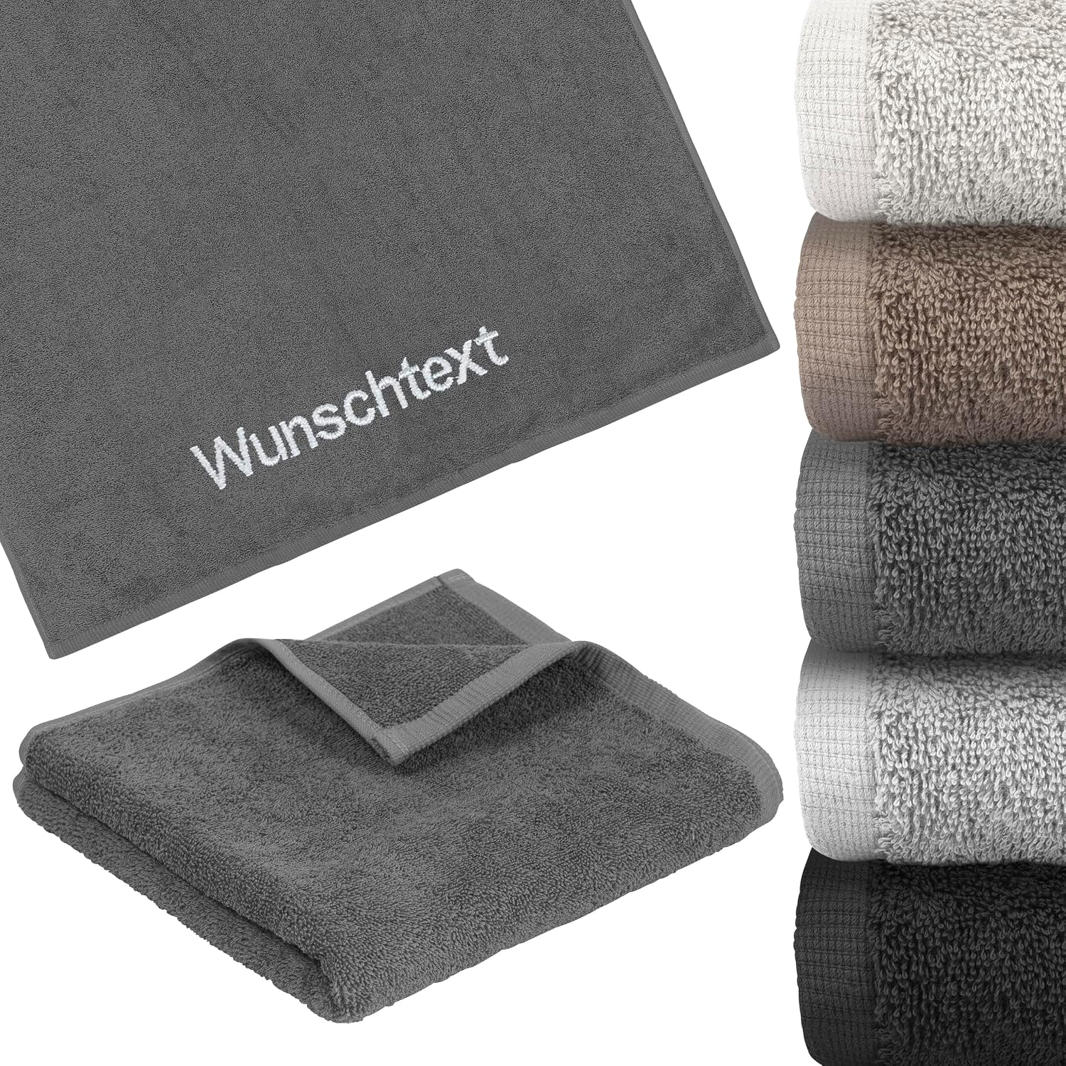 LIQUISIGN Handtuch mit Name Wunschtext Bestickt | Personalisiertes ...