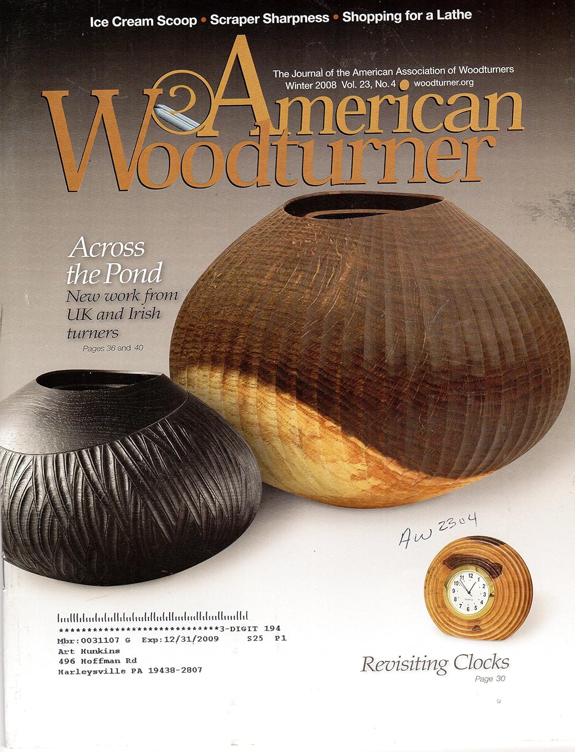 American Woodturner, Winter 2008, Vol. 23, No. 4: Liam Flynn, Brian ...