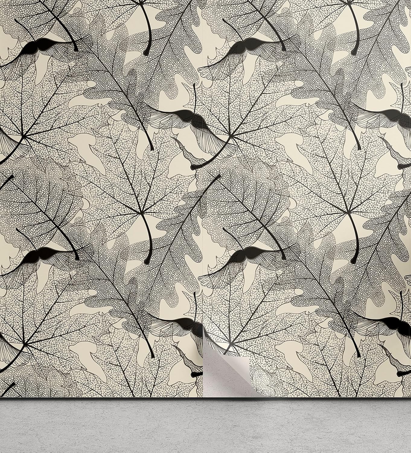 Ambesonne Botany Peel & Stick Wallpaper for Home, Detailed Skeleton of ...