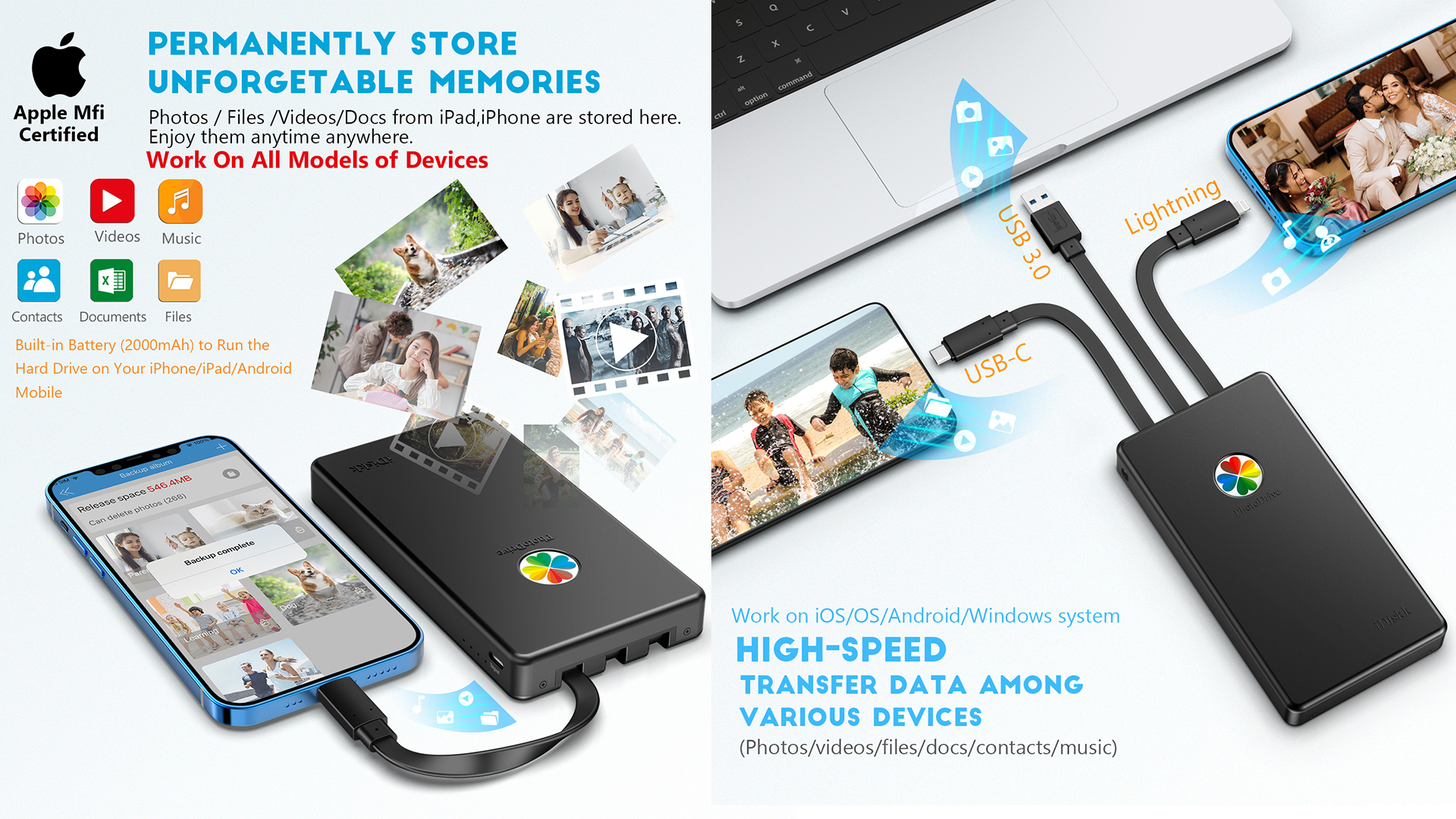 Watch Apple certified iDiskk external hard drives for iphone ipad on ...