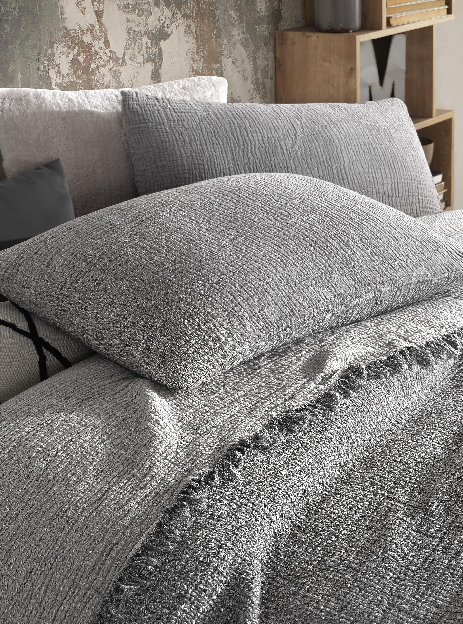 Amazon.com: DestinyHomeTex Organic Cotton 100% Dual Colored 4-Layer ...