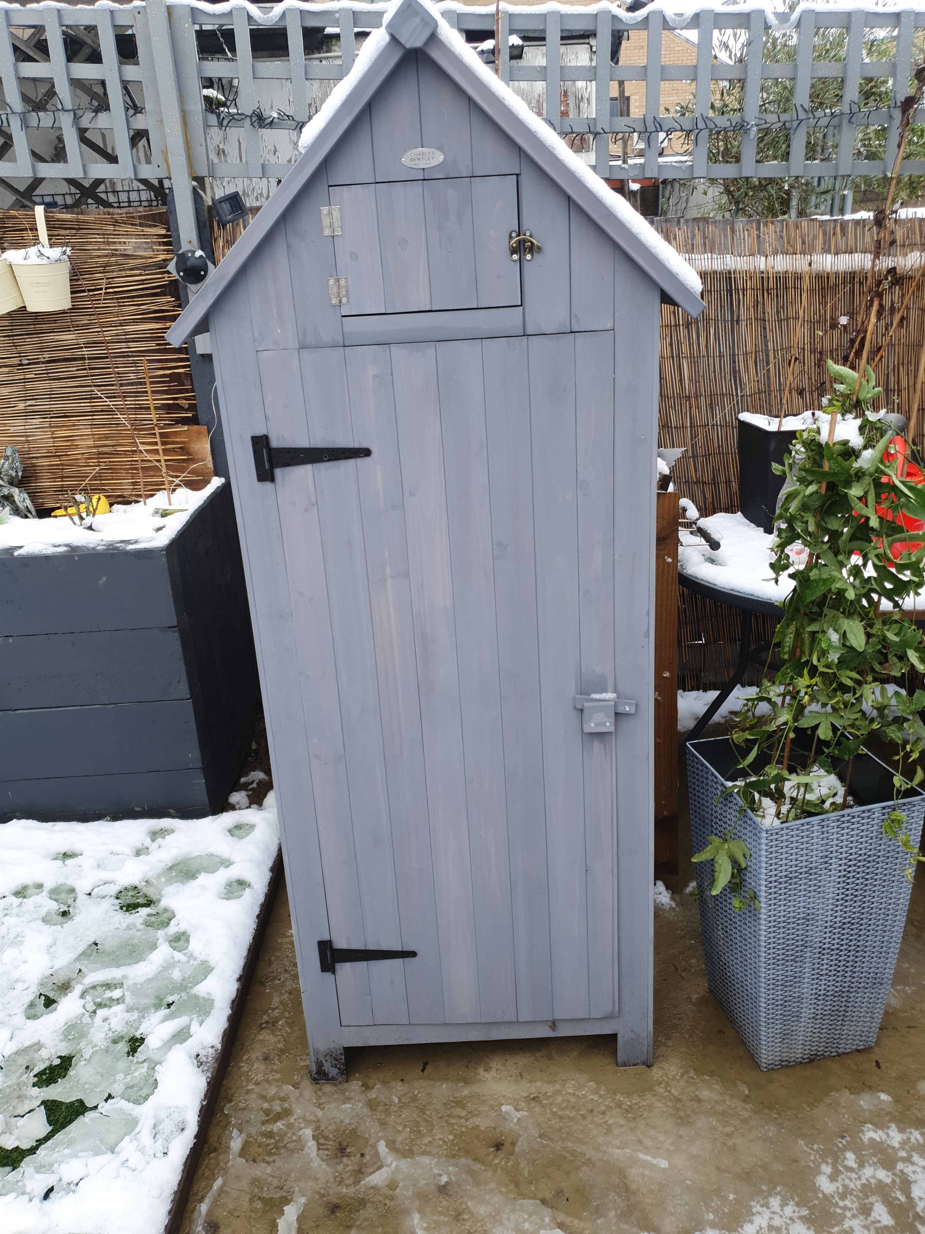 CHARLES BENTLEY FSC® 100% Slim, Tall, Garden, Storage Shed, Grey ...