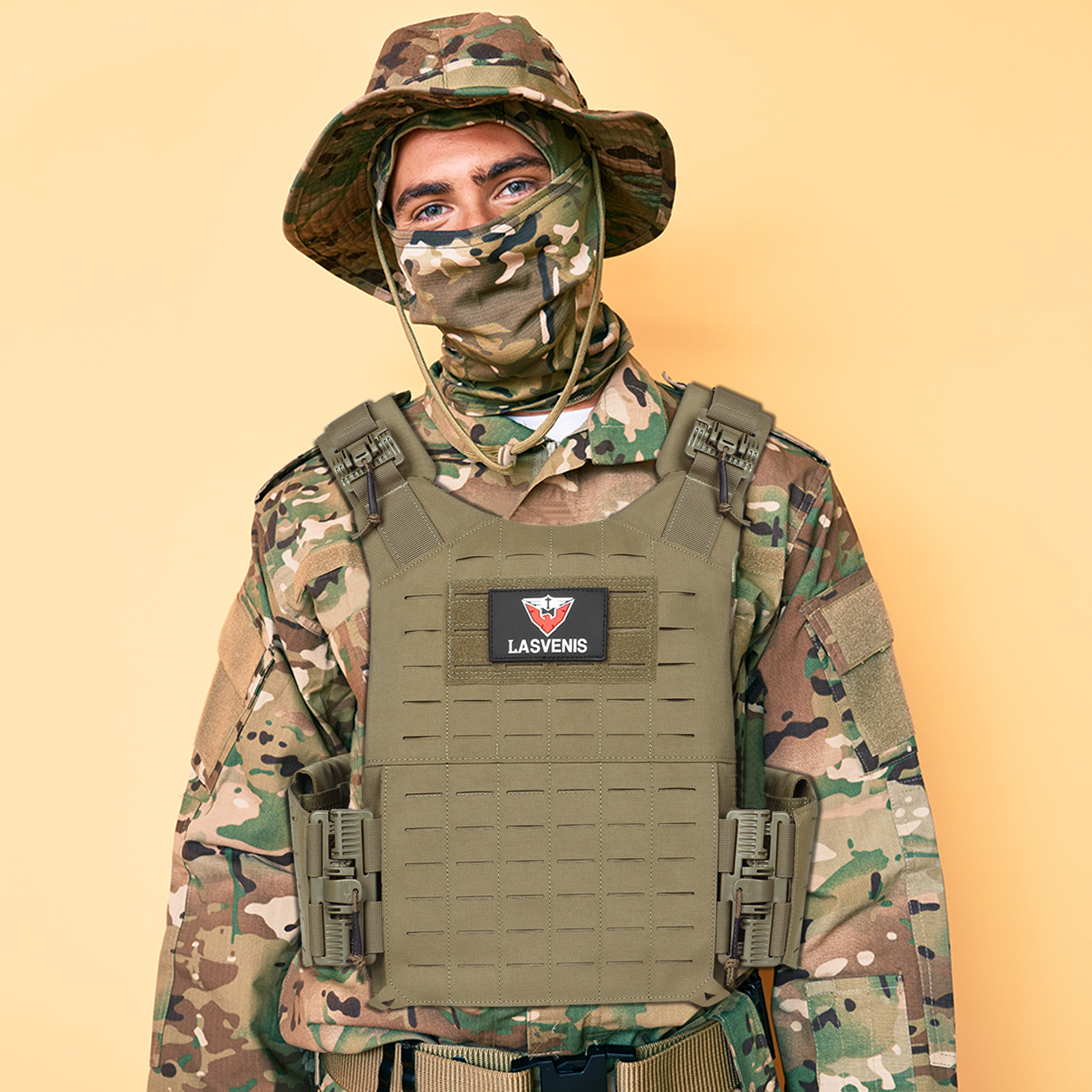 Watch LASVENIS Quick Release Tactical Vest for Outdoor on Amazon Live