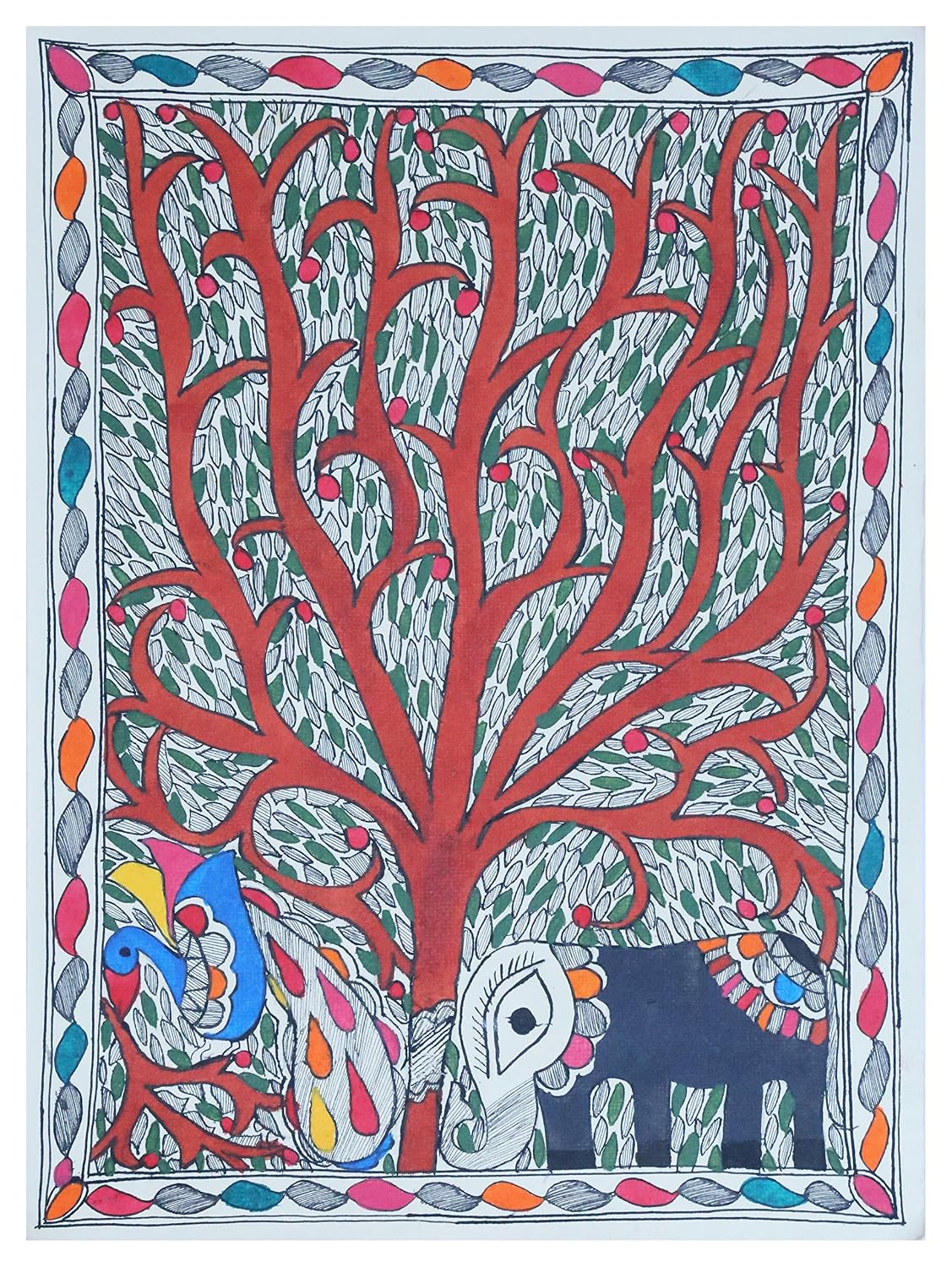 Vimla Devi Madhubani Paintings Forest Scene Painting (Paper, 30 cm x 24 ...