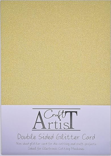 Craft Artist A4 Double-Sided Glitter Card Gold - 250GSM - Non Shed ...