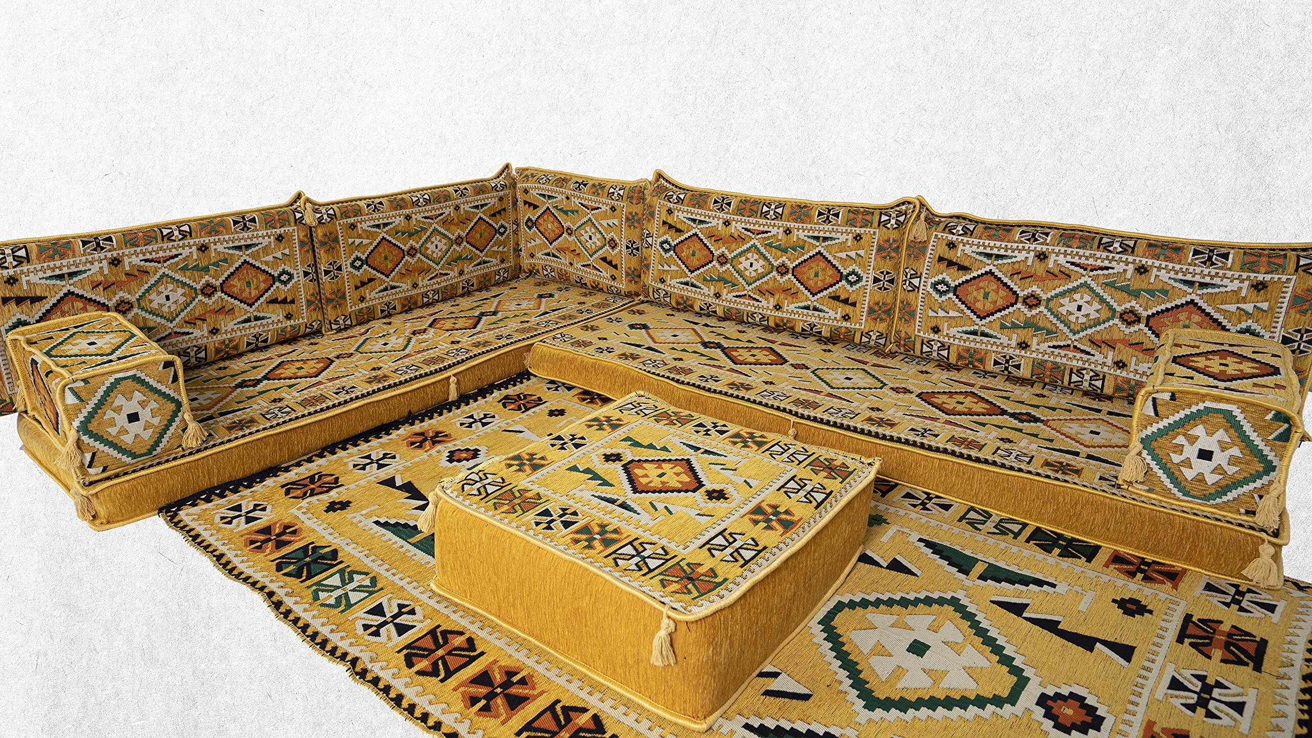Buy L Shape Arabic Sofa Set,Floor Sofa Seating Set, Oriental Floor ...