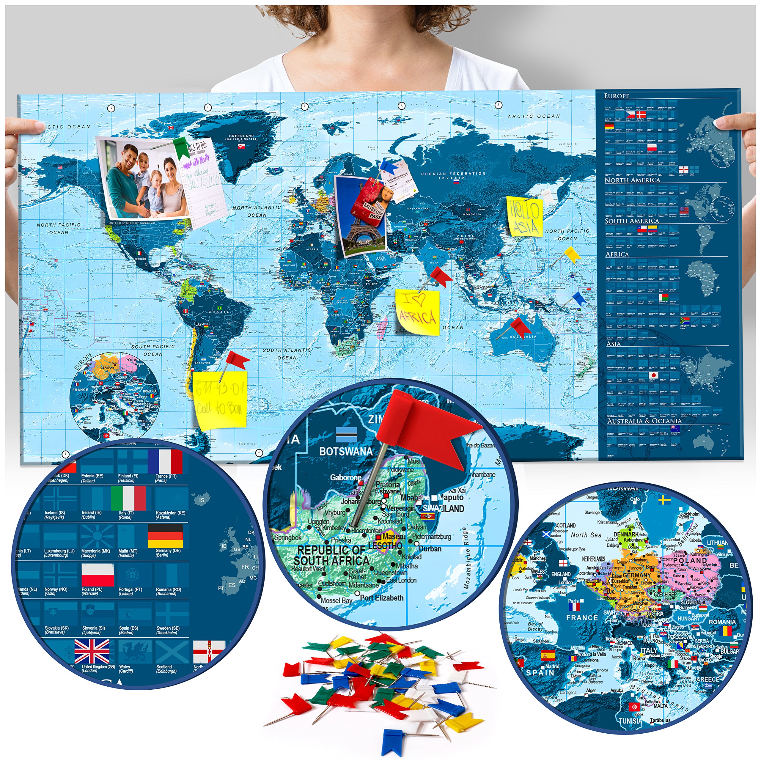 Murando Scratch Off World Map 90x45 Cm Blue World New | Desertcart Ireland