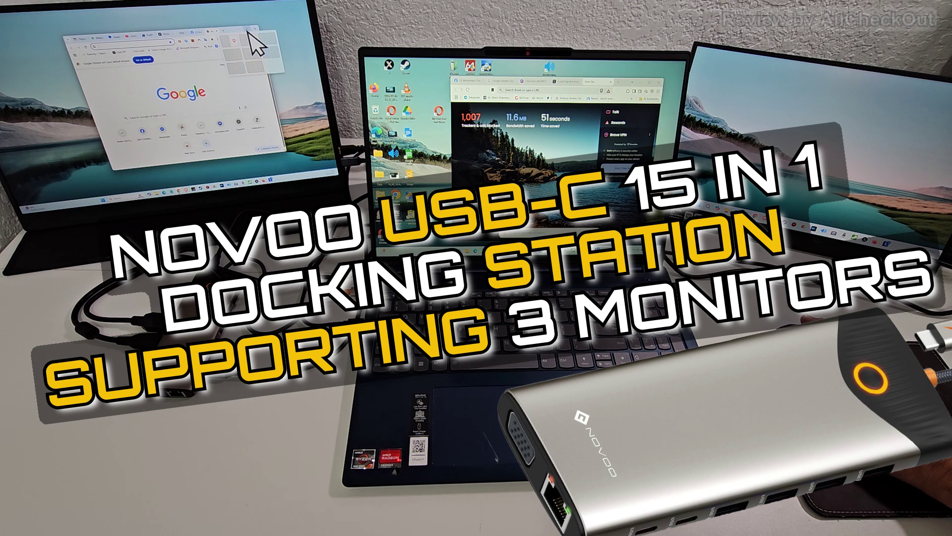 Watch NOVOO NHM15D-168C 15-in-1 USB-C Docking Station Review on Amazon Live