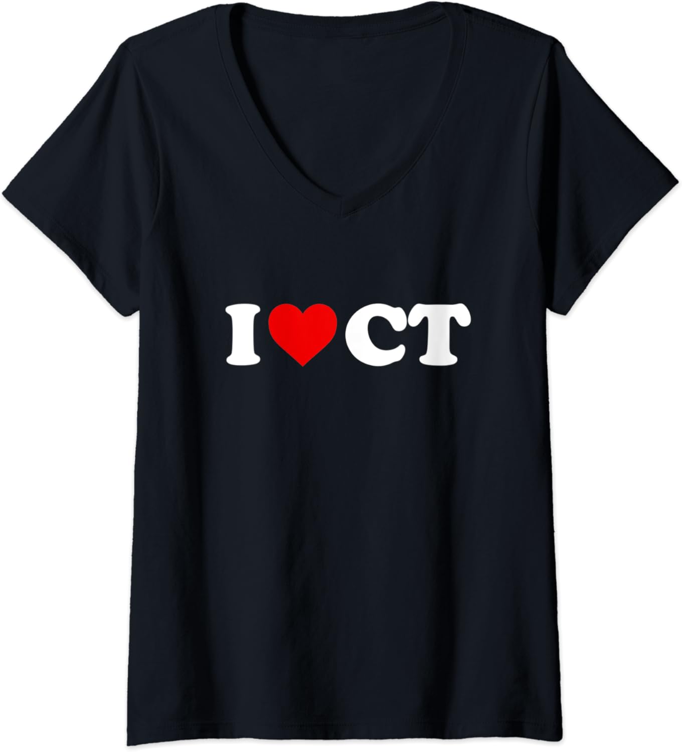 Amazon.com: Womens I Love CT Heart Connecticut V-Neck T-Shirt ...
